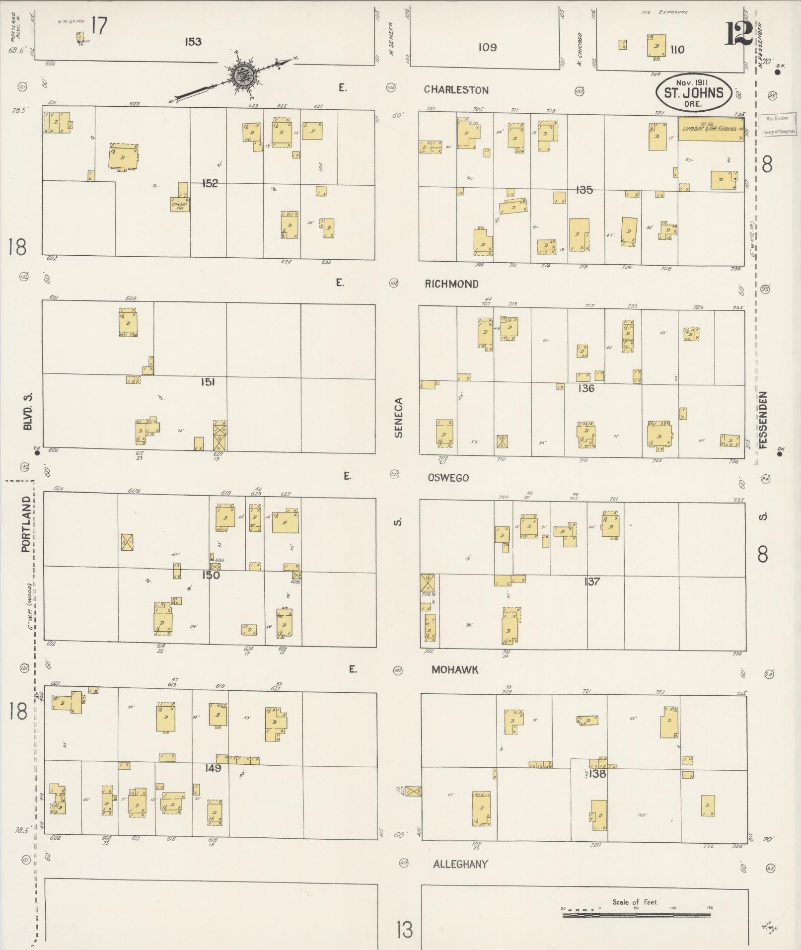 Sanborn Fire Insurance Map from Saint Johns, Multnomah County, Oregon ...