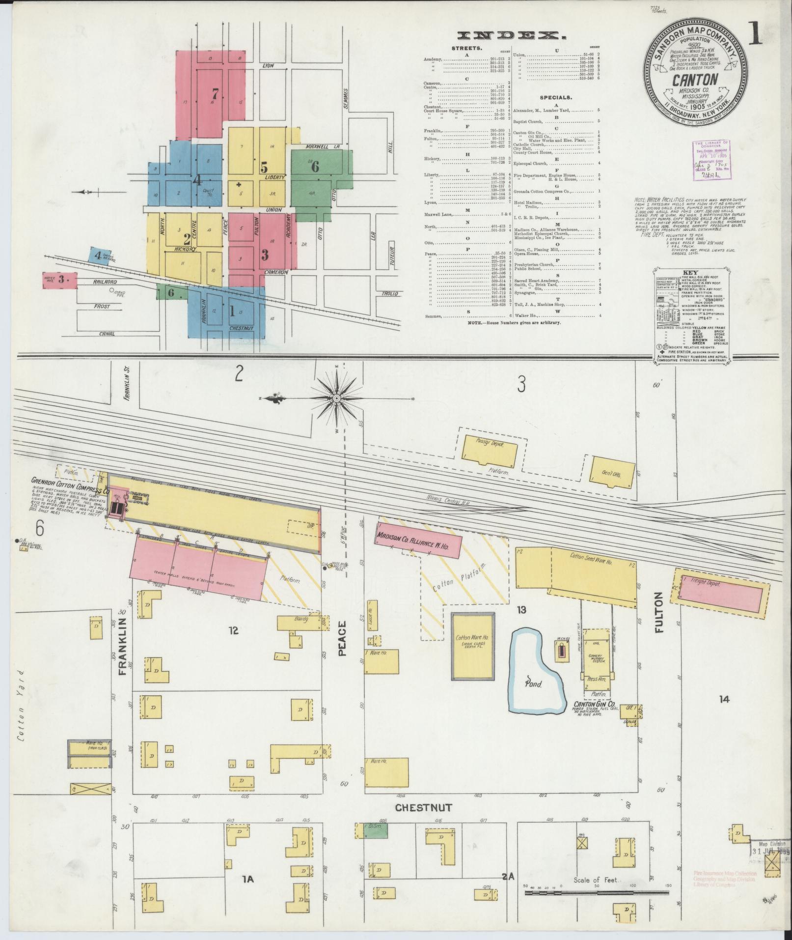 Sanborn Fire Insurance Map from Canton, Madison County, Mississippi ...