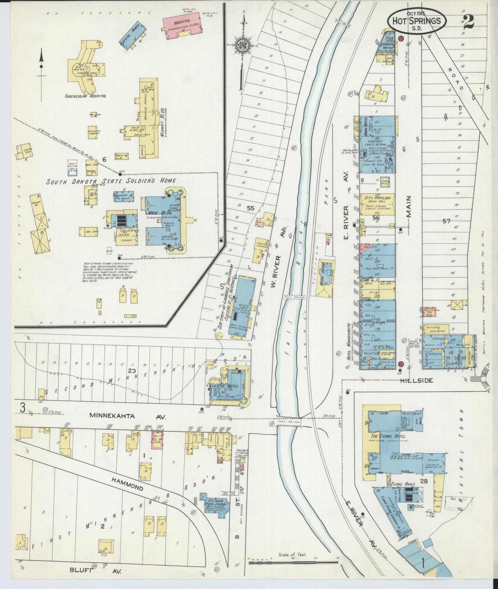 Sanborn Fire Insurance Map from Hot Springs, Fall River County, South ...