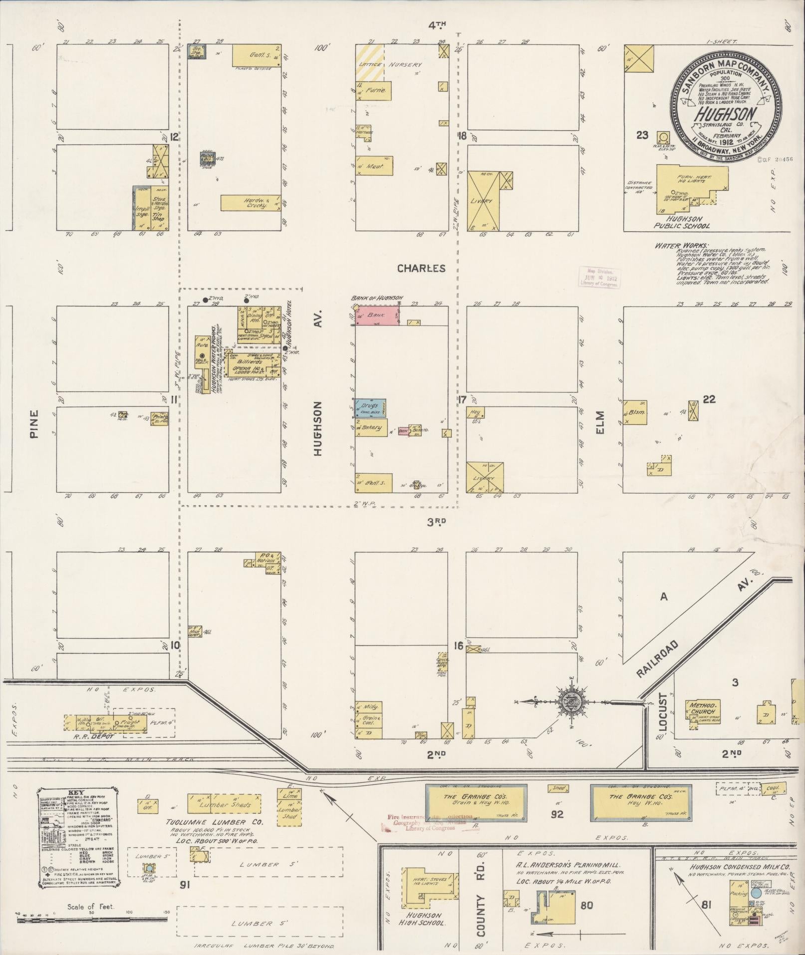Sanborn Fire Insurance Map from Hughson, Stanislaus County, California ...