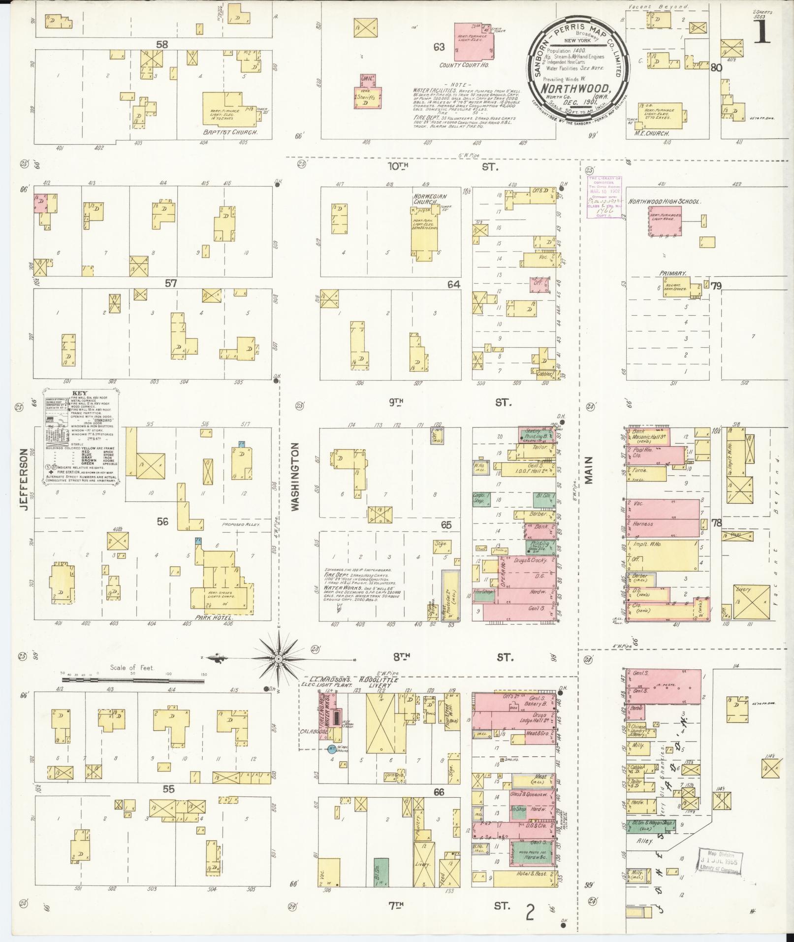 Sanborn Fire Insurance Map from Northwood, Worth County, Iowa (1901 ...