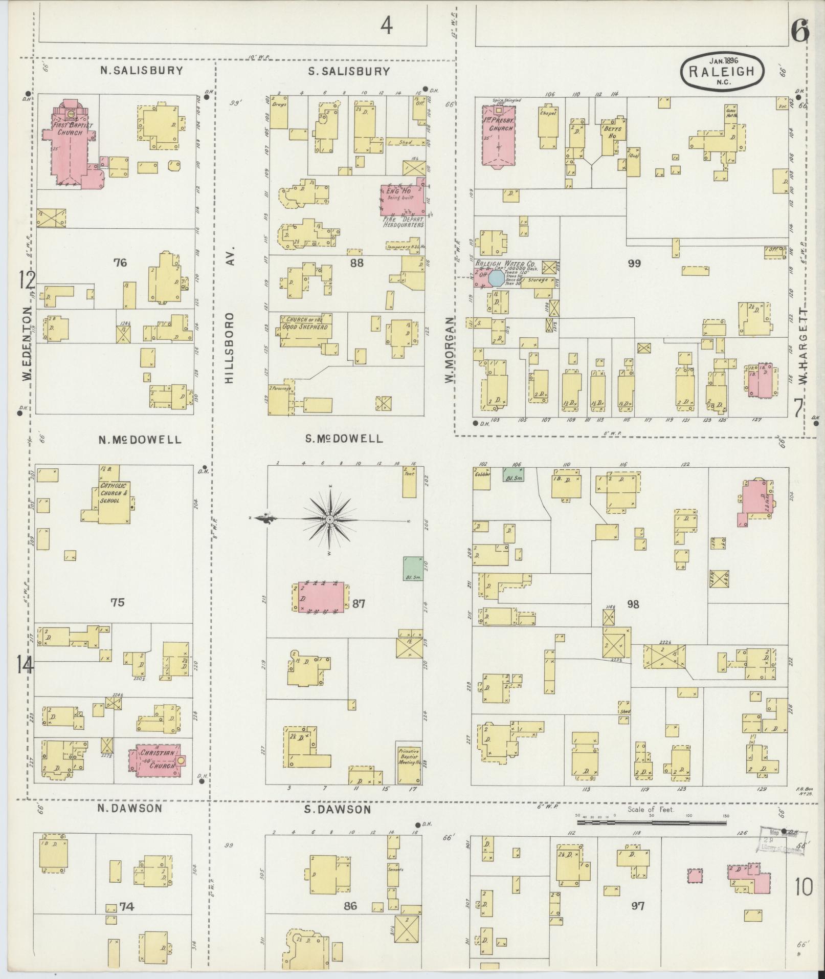 Sanborn Fire Insurance Map from Raleigh, Wake County, North Carolina ...