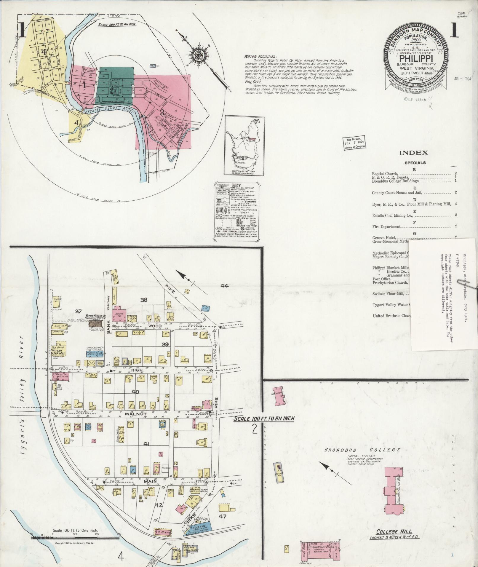 Sanborn Fire Insurance Map from Philippi, Barbour County, West Virginia ...