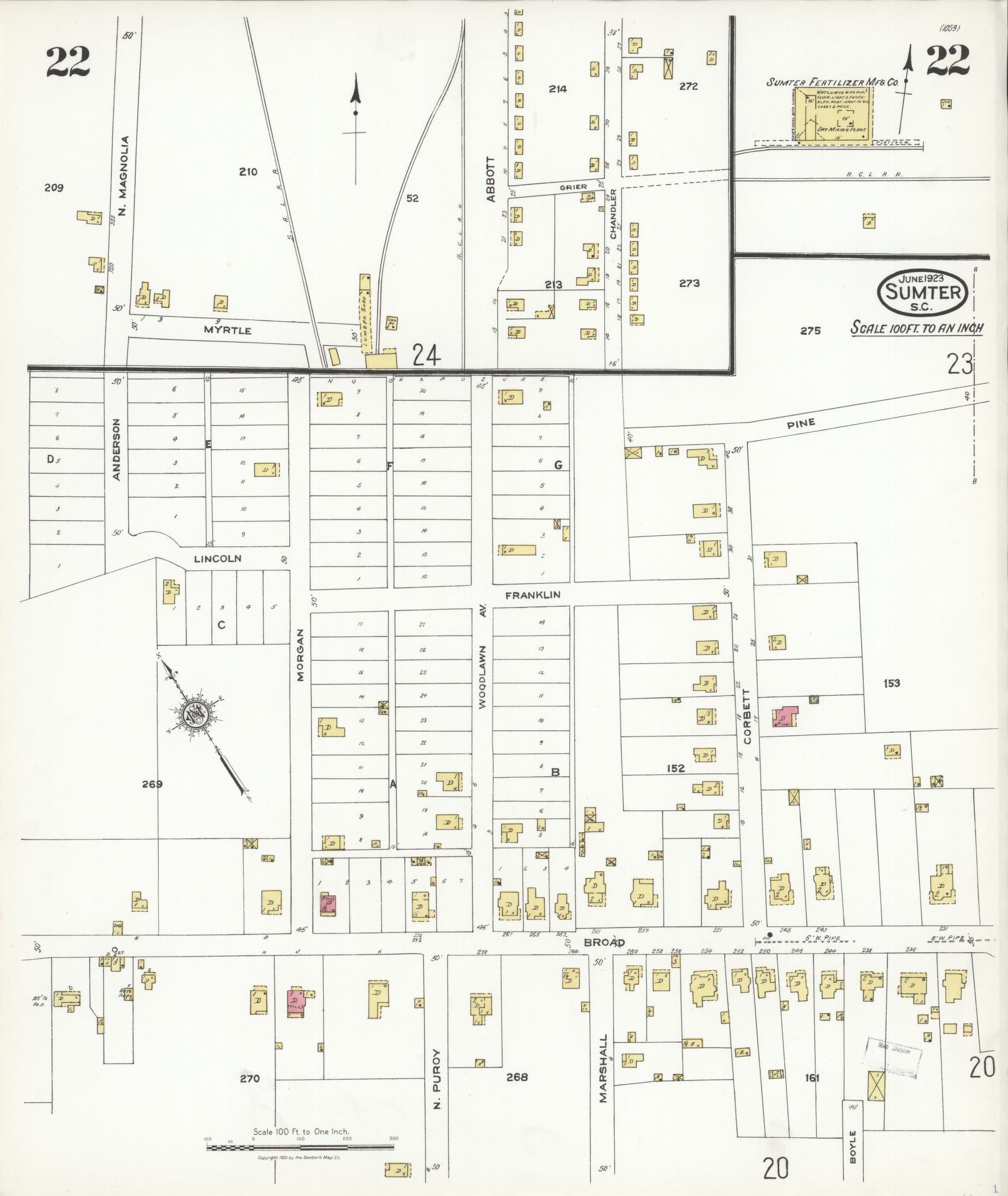Sanborn Fire Insurance Map from Sumter, Sumter County, South Carolina ...