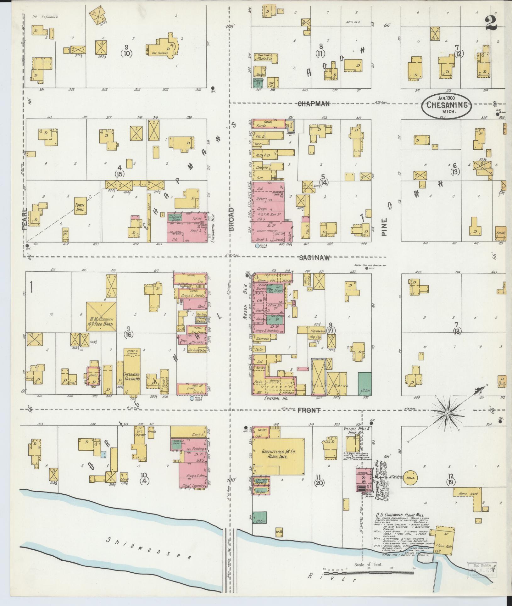 Sanborn Fire Insurance Map from Chesaning, Saginaw County, Michigan ...