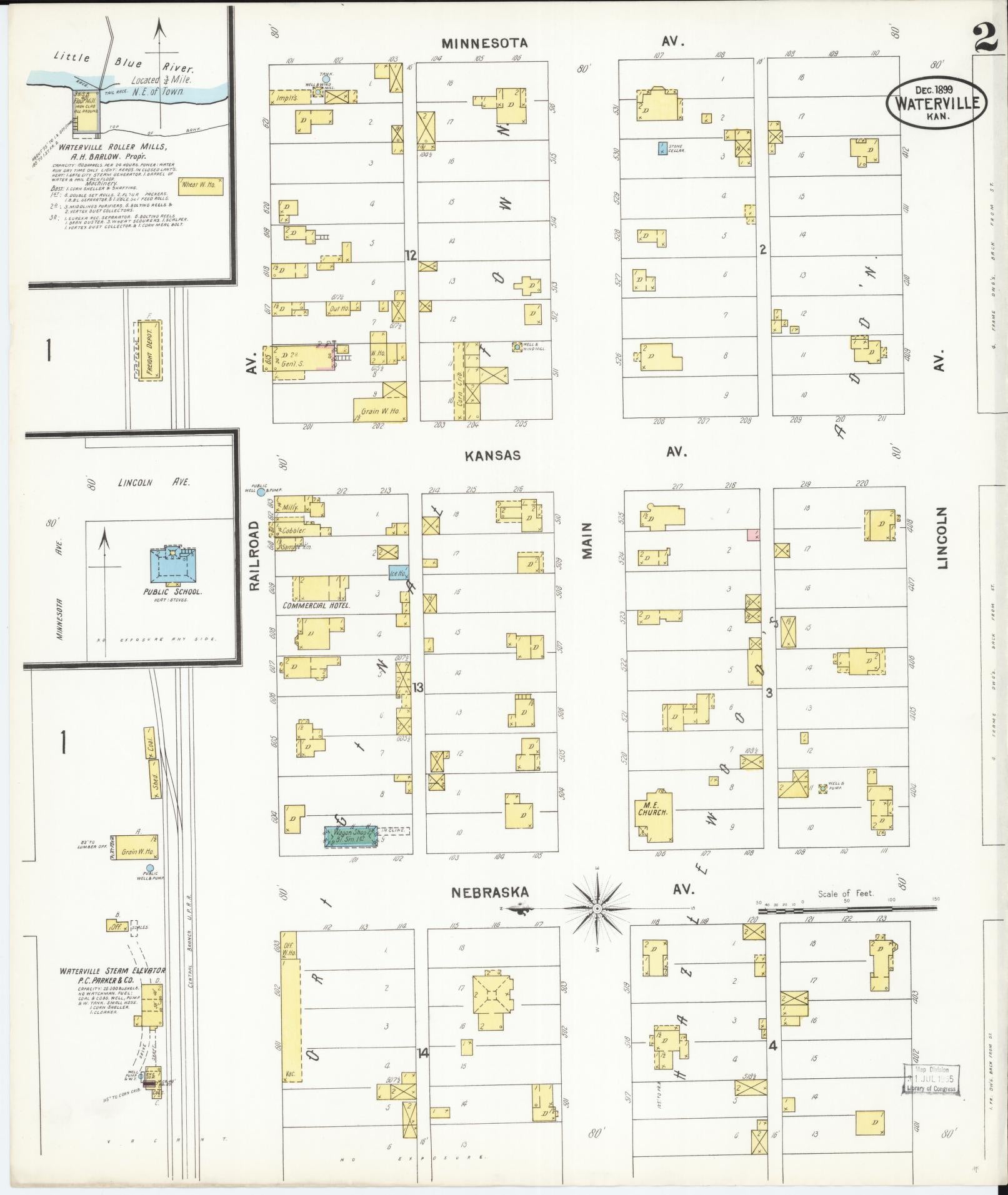 Sanborn Fire Insurance Map from Waterville, Marshall County, Kansas ...