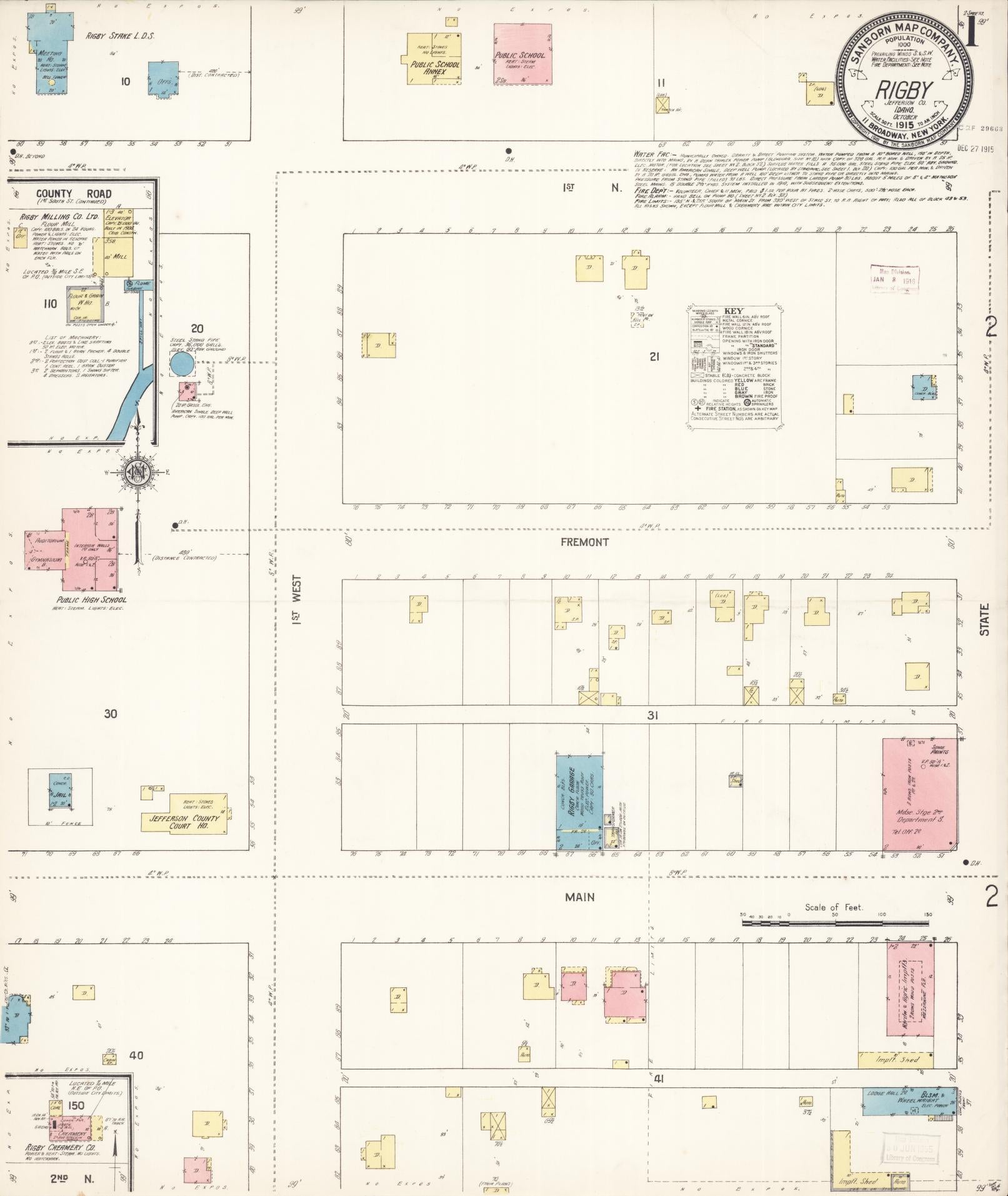 Sanborn Fire Insurance Map from Rigby, Jefferson County, Idaho (1915 ...