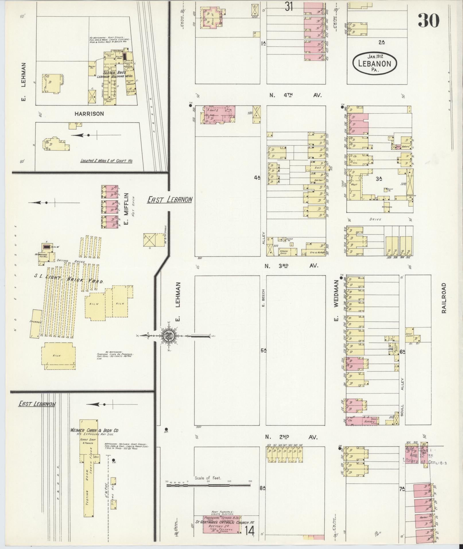 Sanborn Fire Insurance Map from Lebanon, Lebanon County, Pennsylvania ...