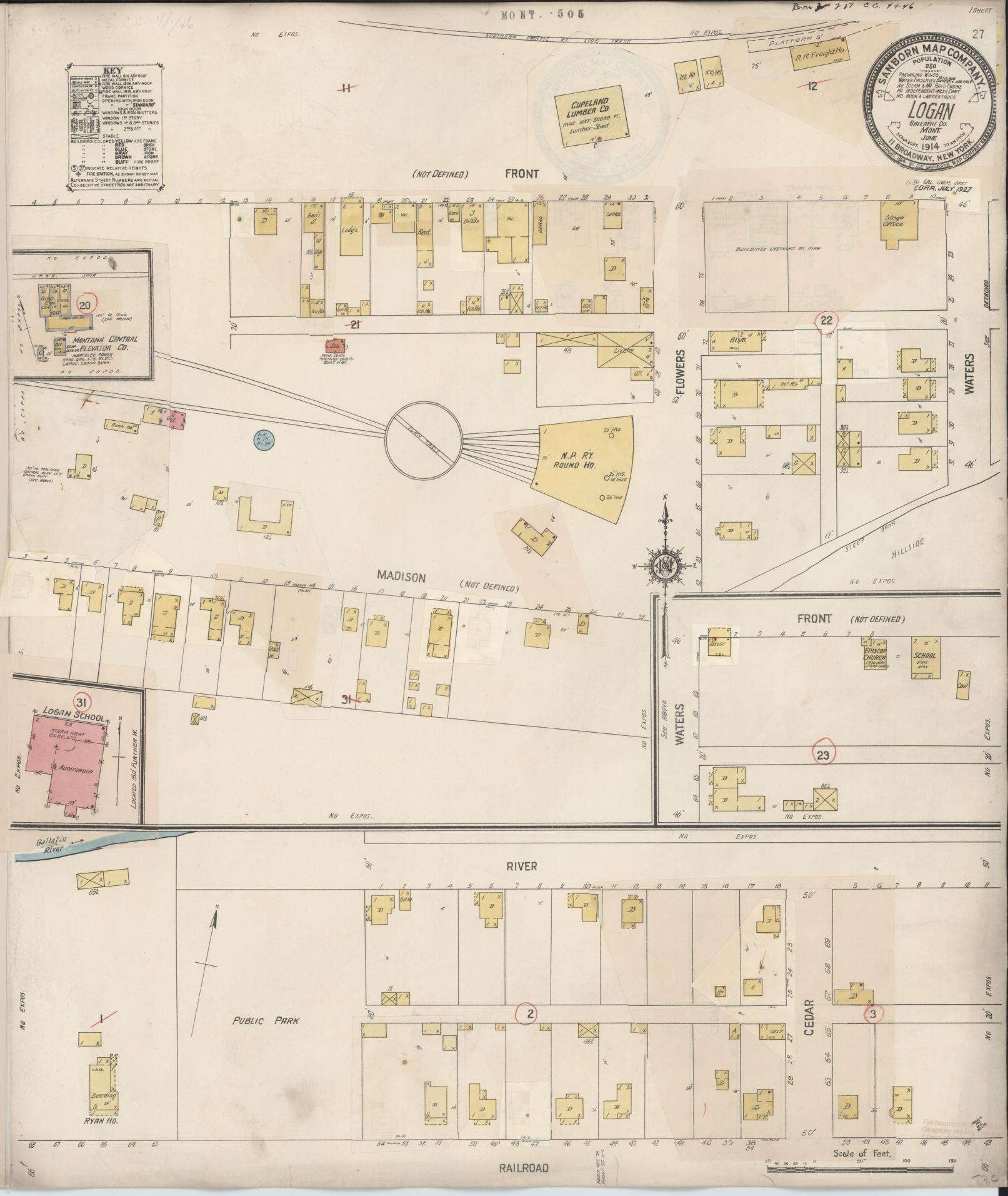 Sanborn Fire Insurance Map from Logan, Gallatin County, Montana (1927 ...
