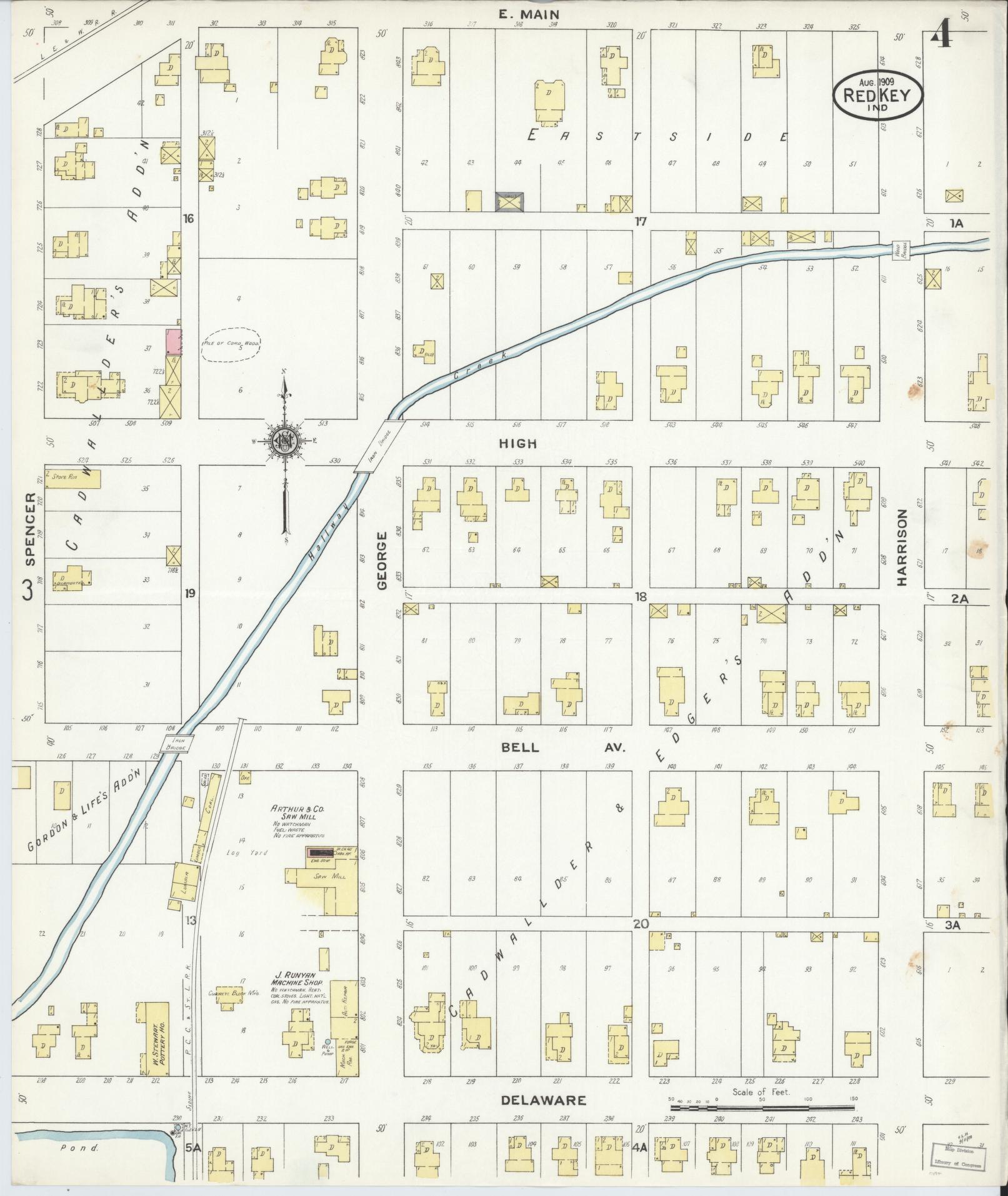 Sanborn Fire Insurance Map from Redkey, Jay County, Indiana (1909 ...
