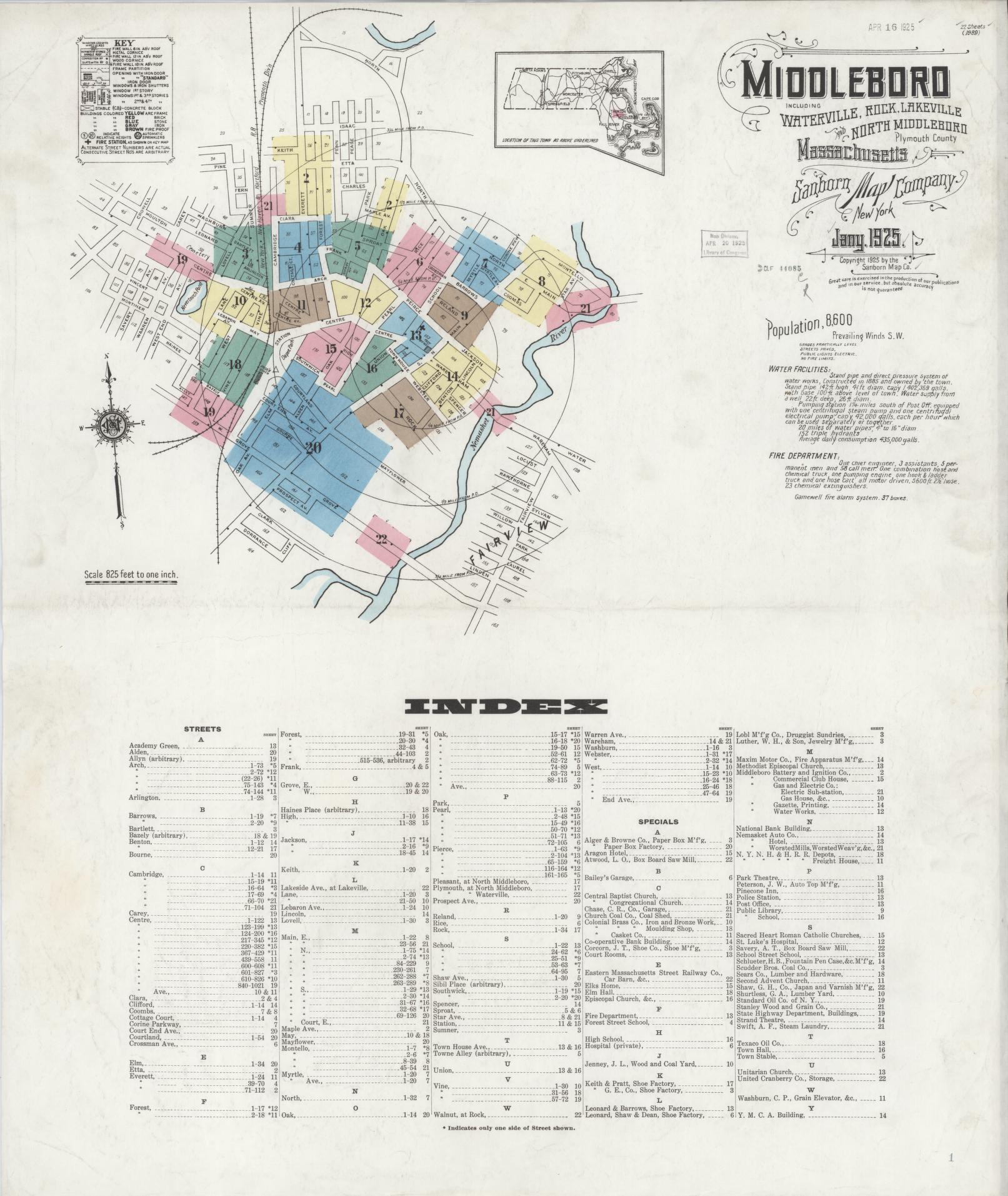 Sanborn Fire Insurance Map from Middleboro, Plymouth County ...