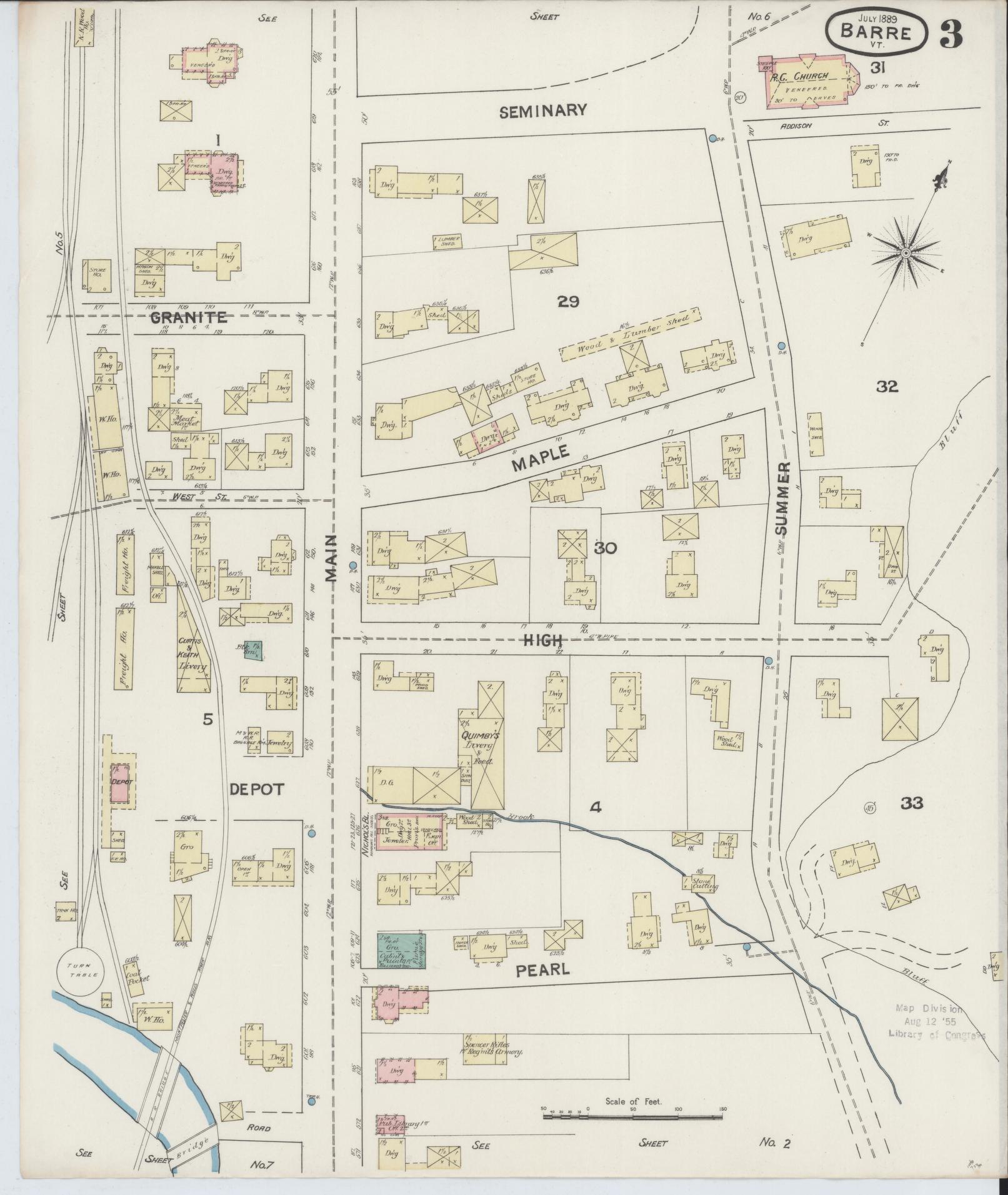 Sanborn Fire Insurance Map from Barre, Washington County, Vermont (1889 ...