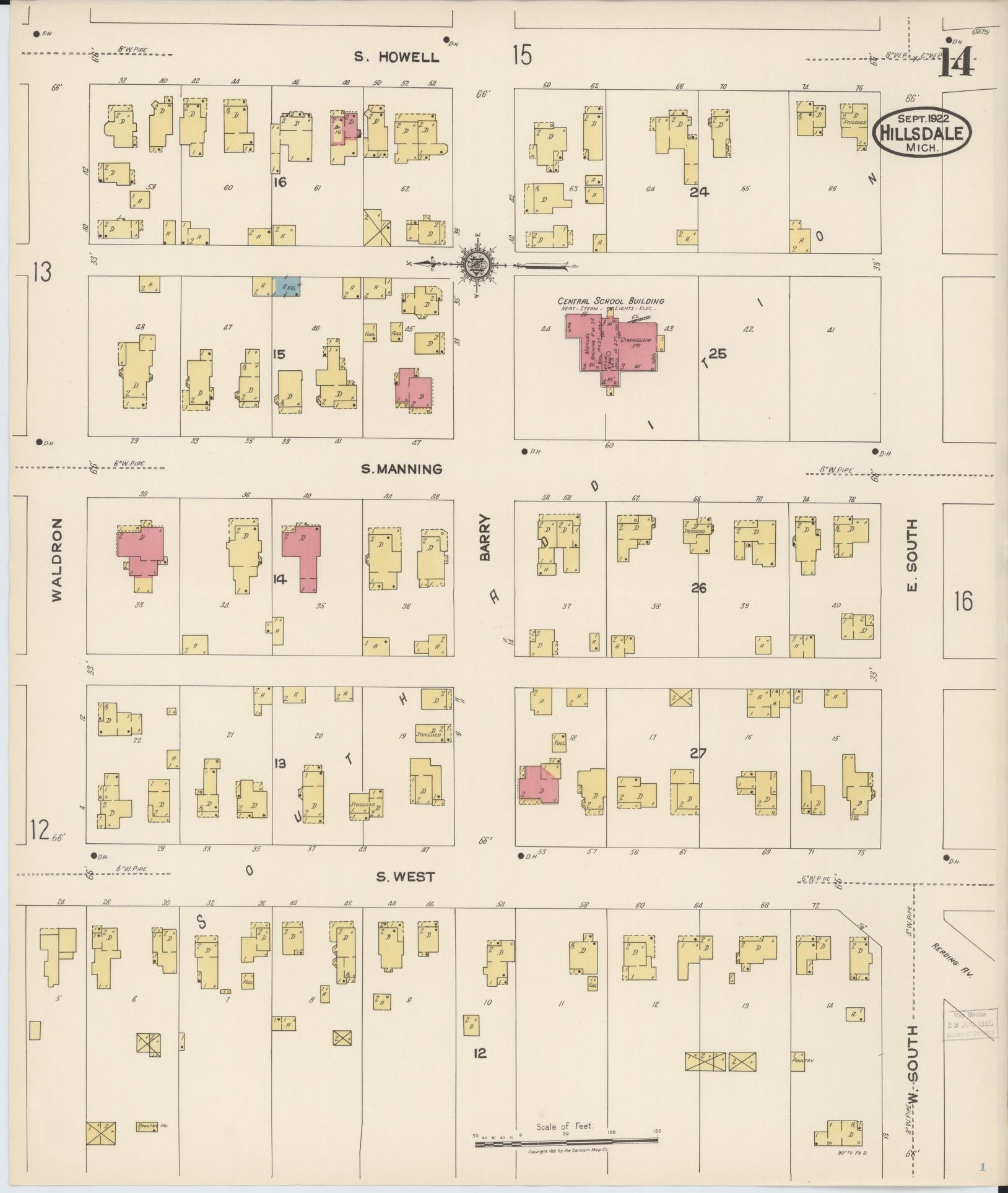 Sanborn Fire Insurance Map from Hillsdale, Hillsdale County, Michigan ...