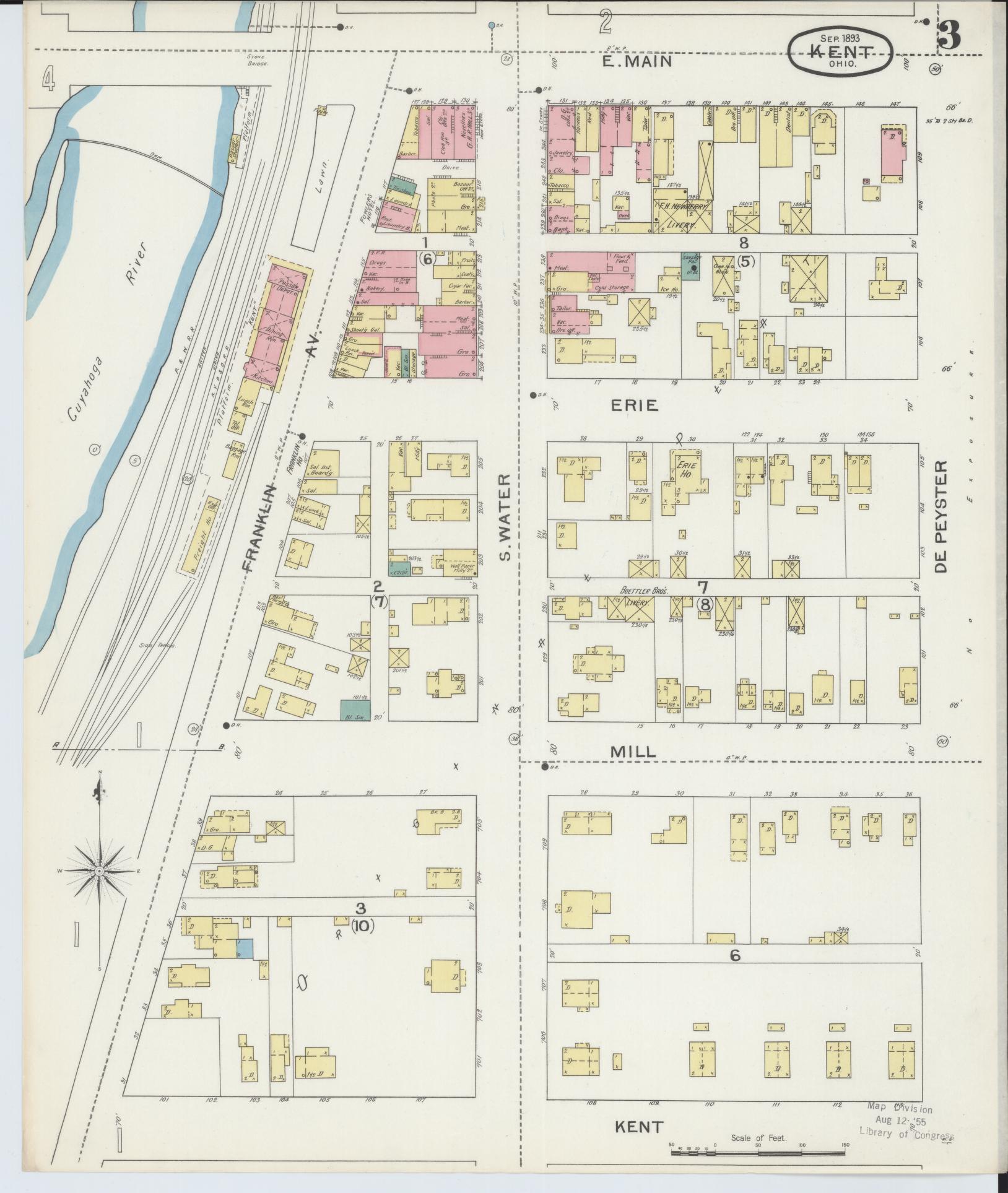 Sanborn Fire Insurance Map from Kent, Portage County, Ohio (1893 ...