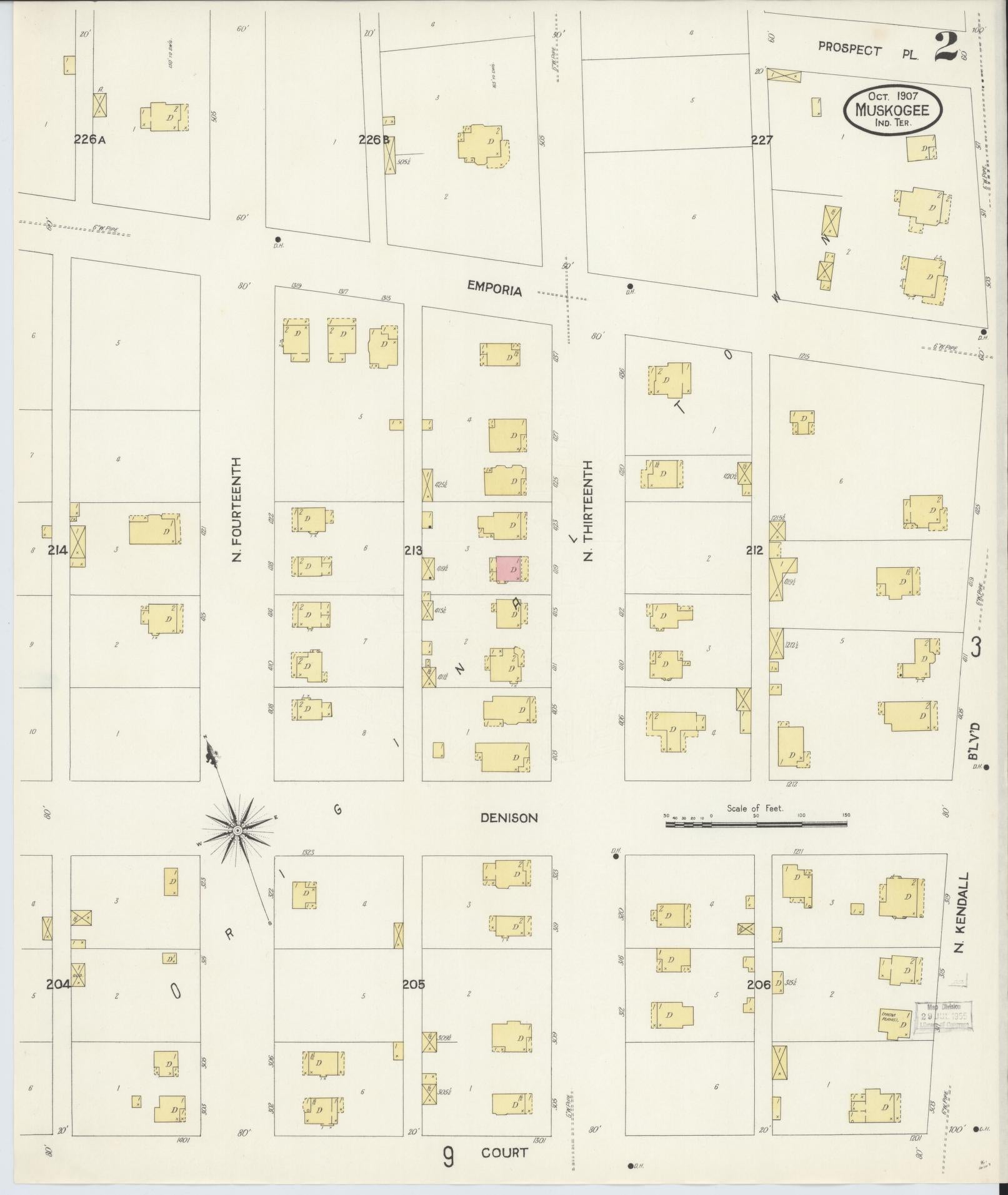 Sanborn Fire Insurance Map from Muskogee, Muskogee County, Oklahoma ...