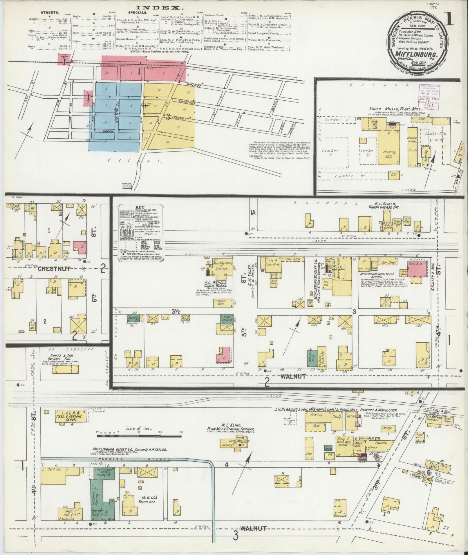 Sanborn Fire Insurance Map from Mifflinburg, Union County, Pennsylvania ...