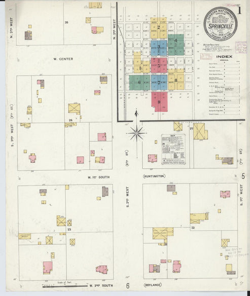 Sanborn Fire Insurance Map from Springville, Utah County, Utah (1908 ...