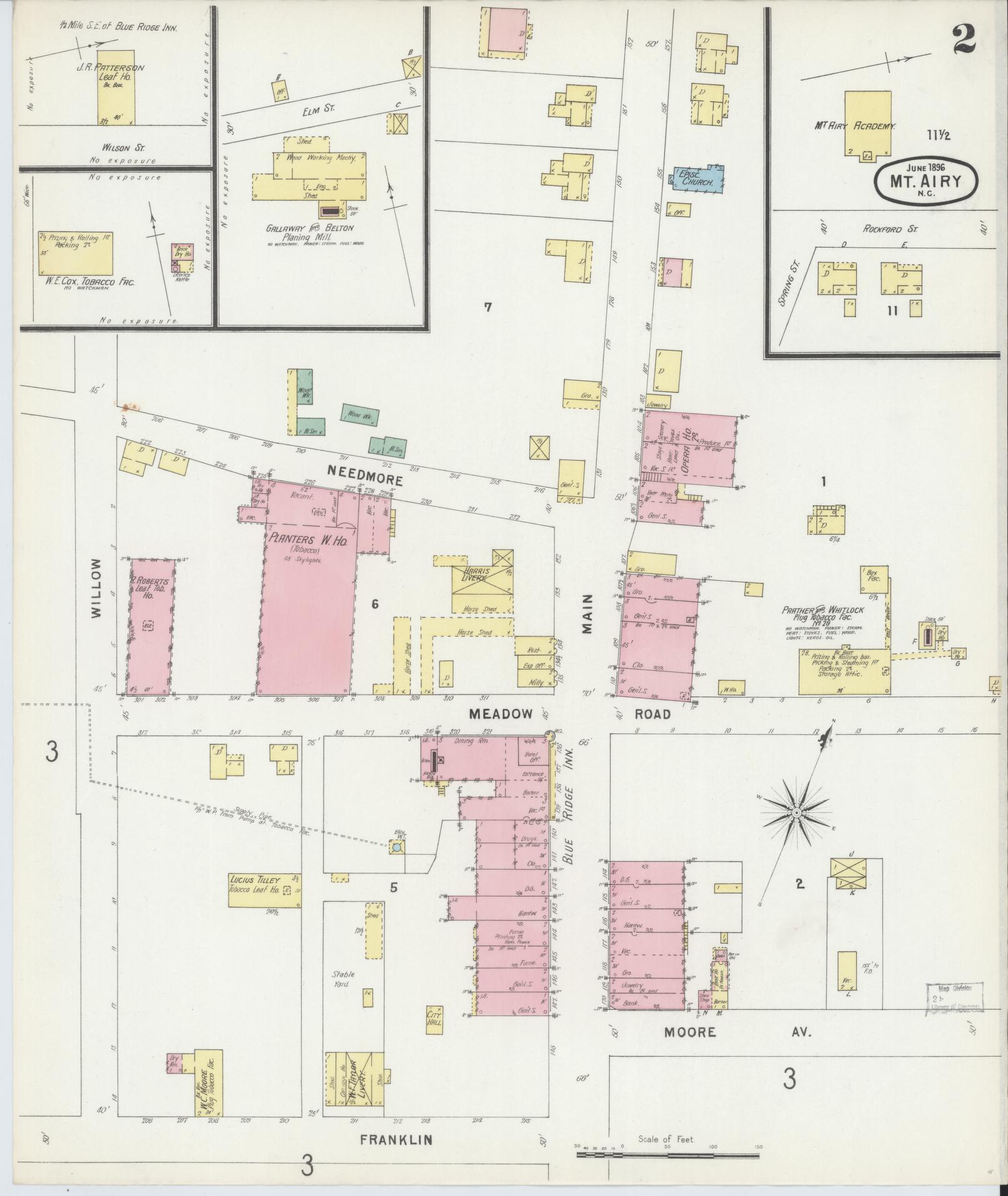 Sanborn Fire Insurance Map from Mount Airy, Surry County, North ...
