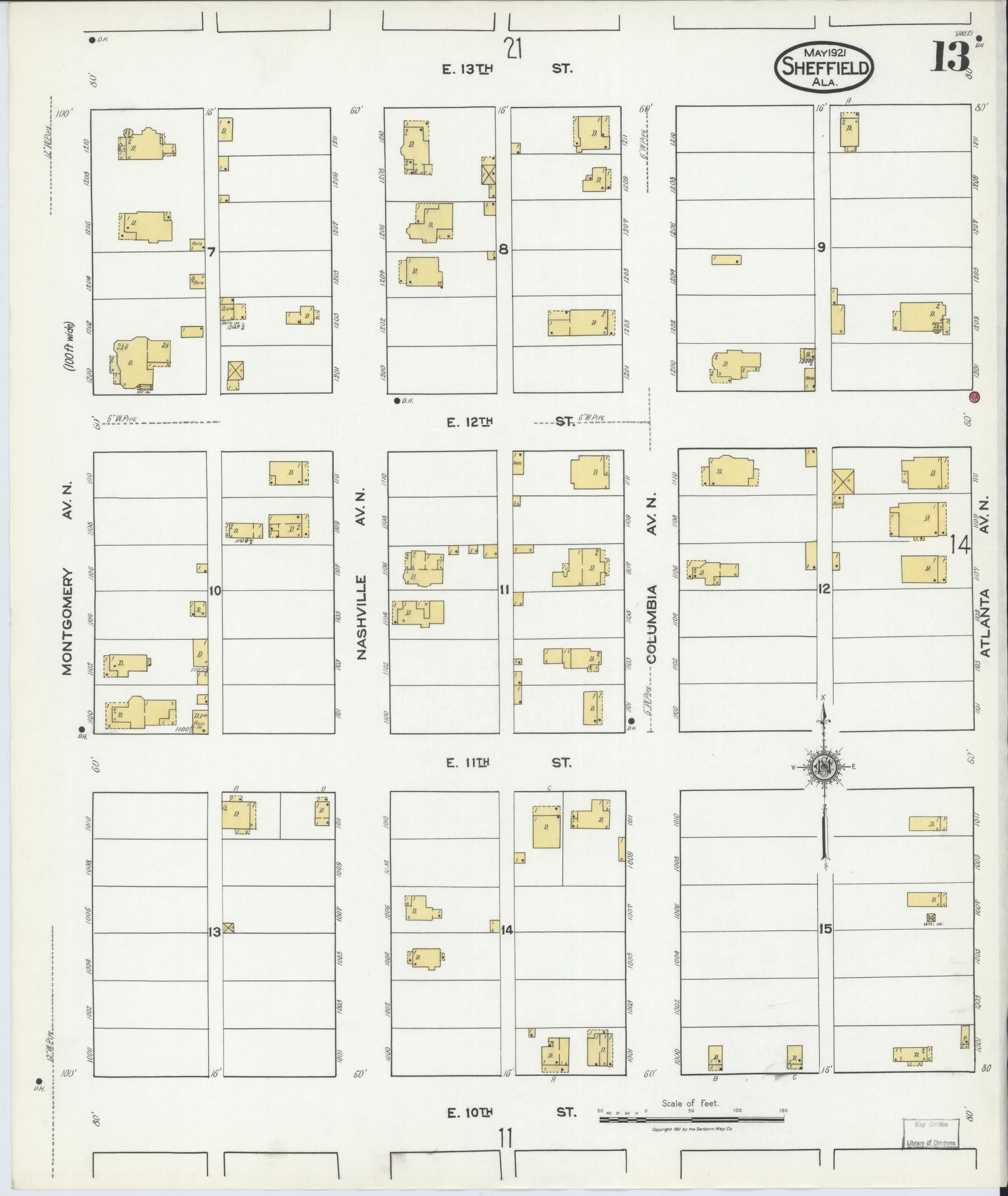 Sanborn Fire Insurance Map from Sheffield, Colbert County, Alabama ...