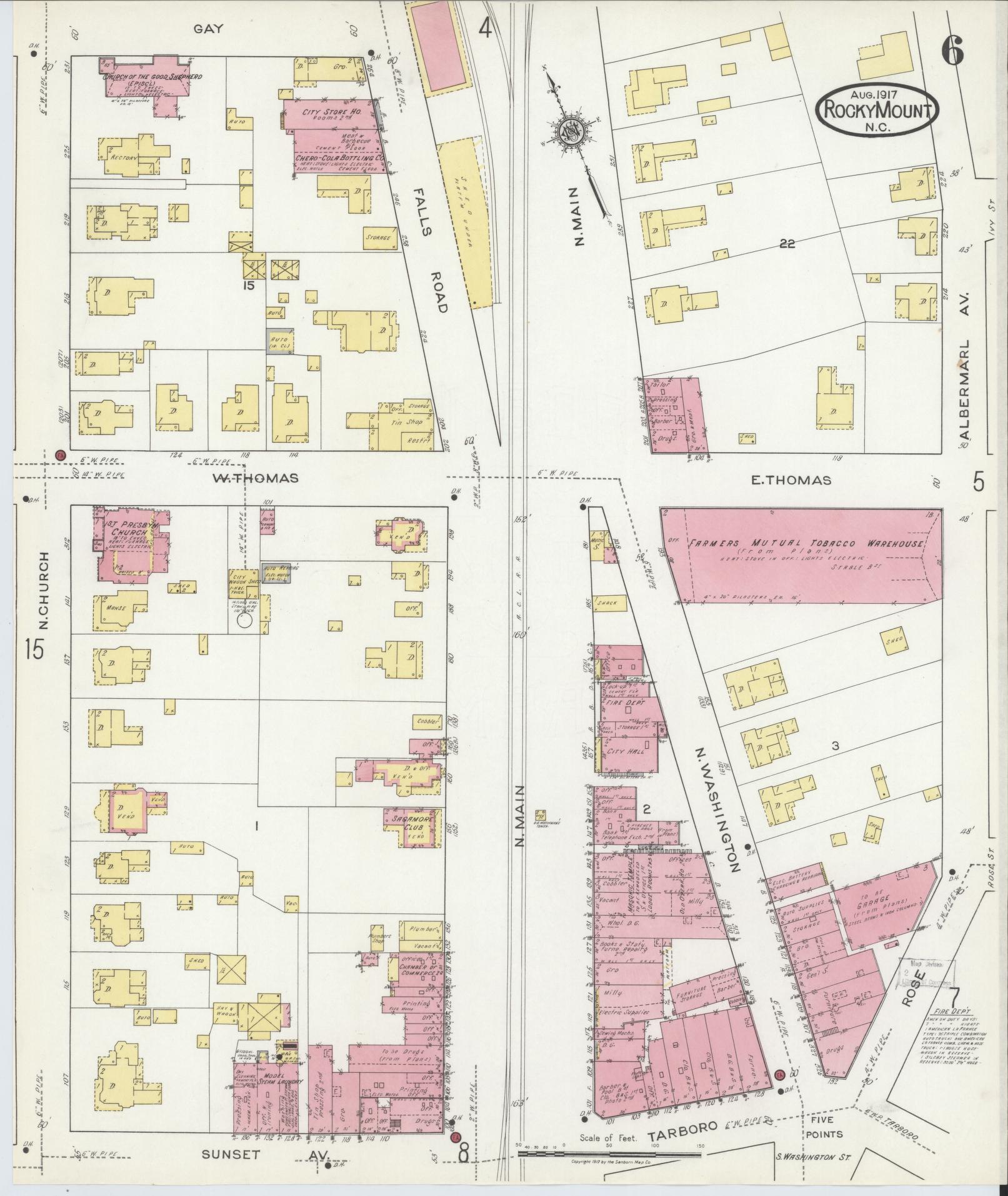 Sanborn Fire Insurance Map from Rocky Mount, Edgecombe And Nash ...