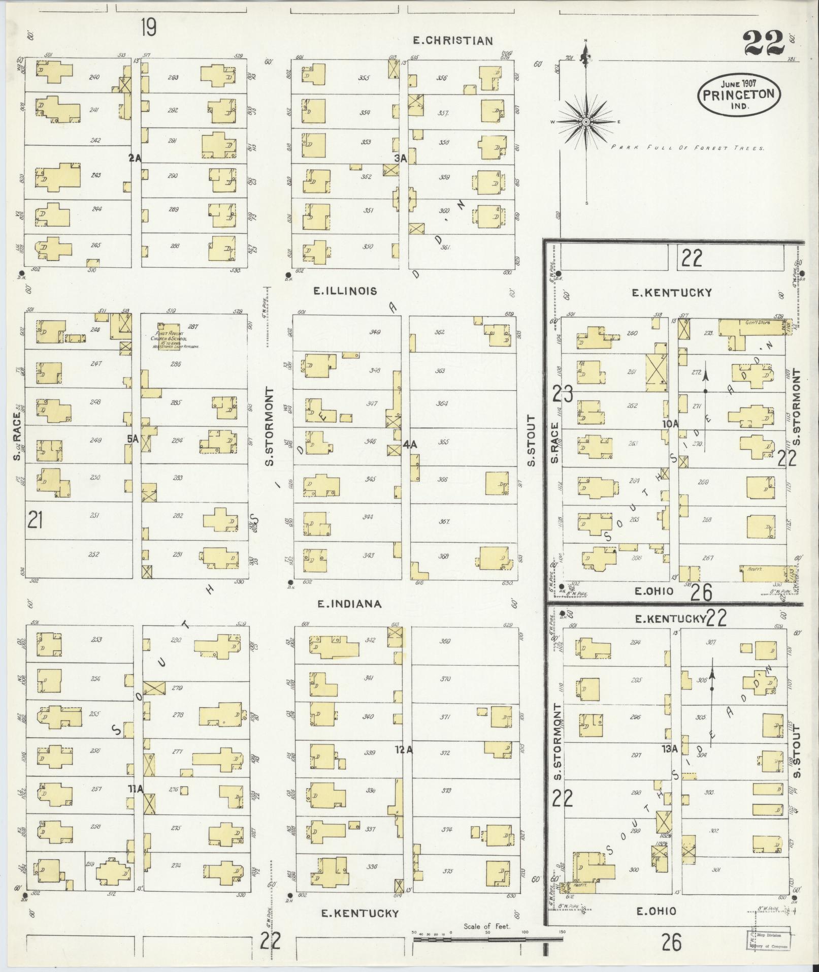 Sanborn Fire Insurance Map from Princeton, Gibson County, Indiana (1907 ...