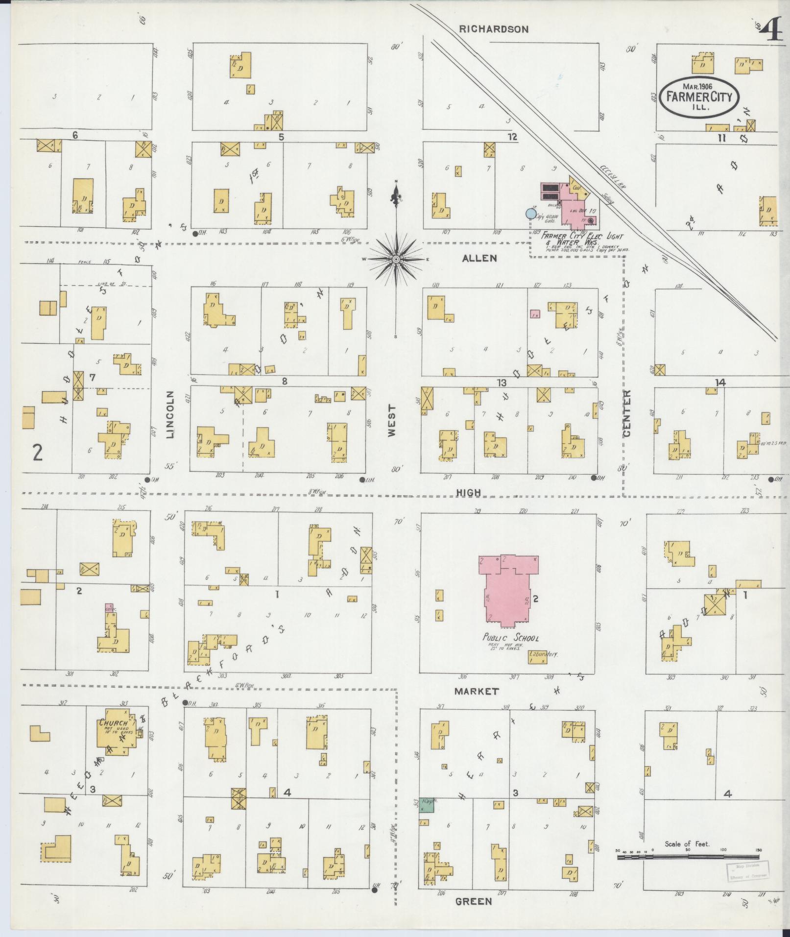 Sanborn Fire Insurance Map from Farmer City, De Witt County, Illinois ...