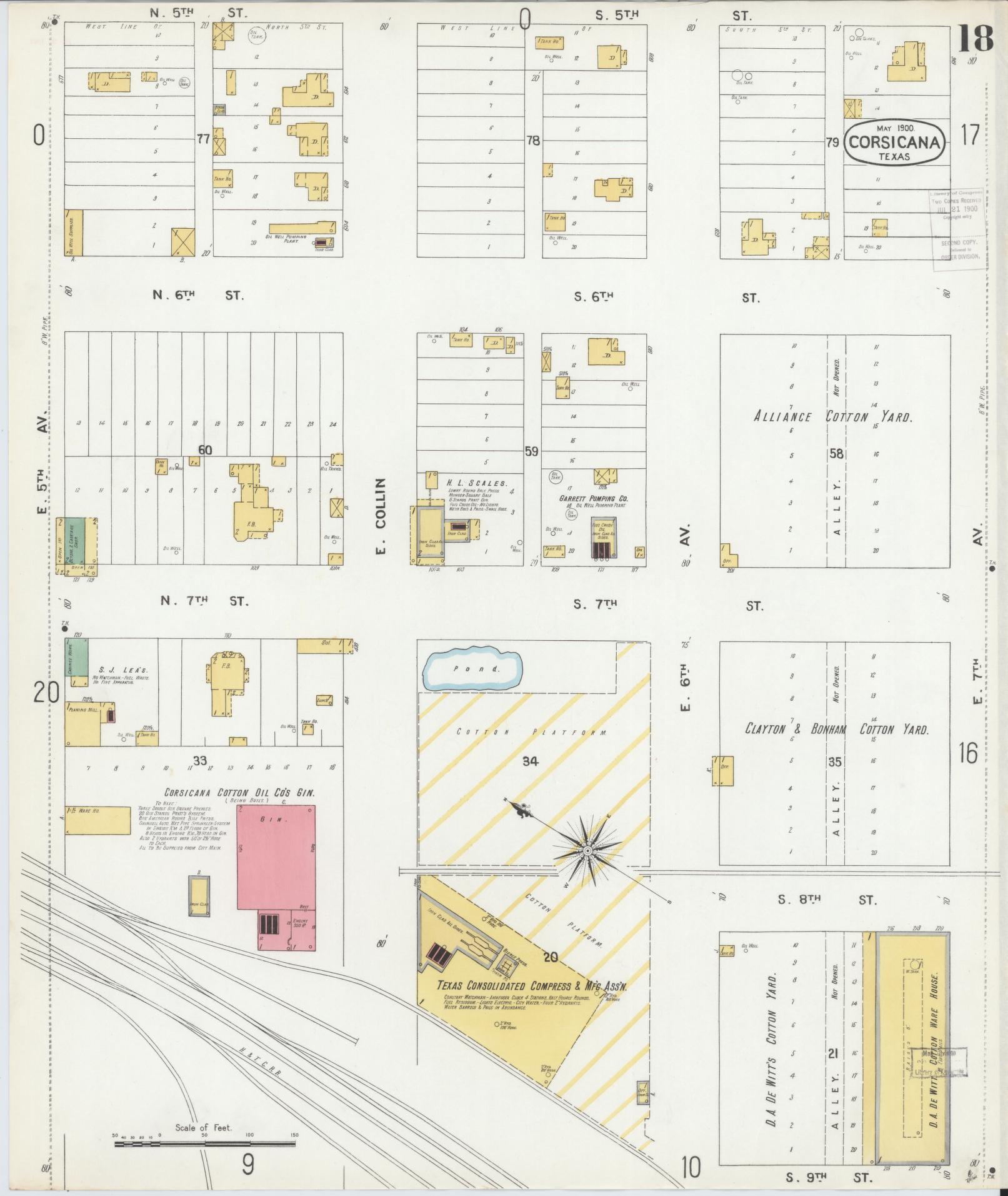 Sanborn Fire Insurance Map from Corsicana, Navarro County, Texas (1900 ...
