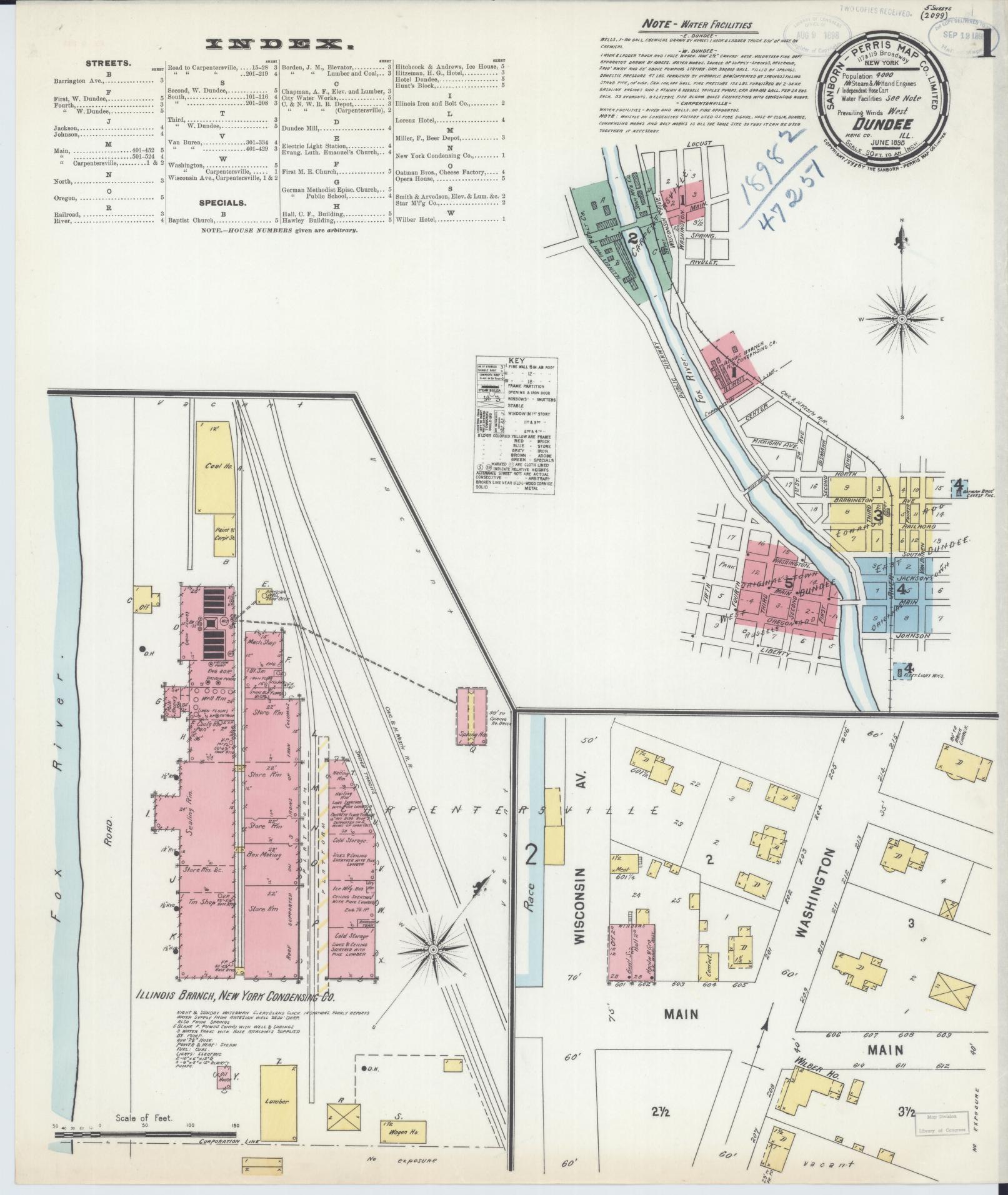 Sanborn Fire Insurance Map from Dundee, Kane County, Illinois (1898 ...