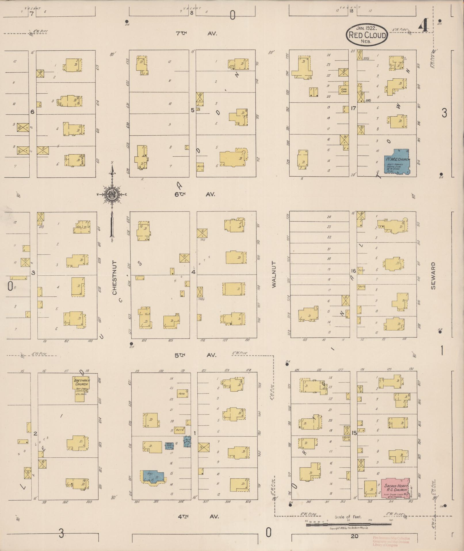 Sanborn Fire Insurance Map from Red Cloud, Webster County, Nebraska ...