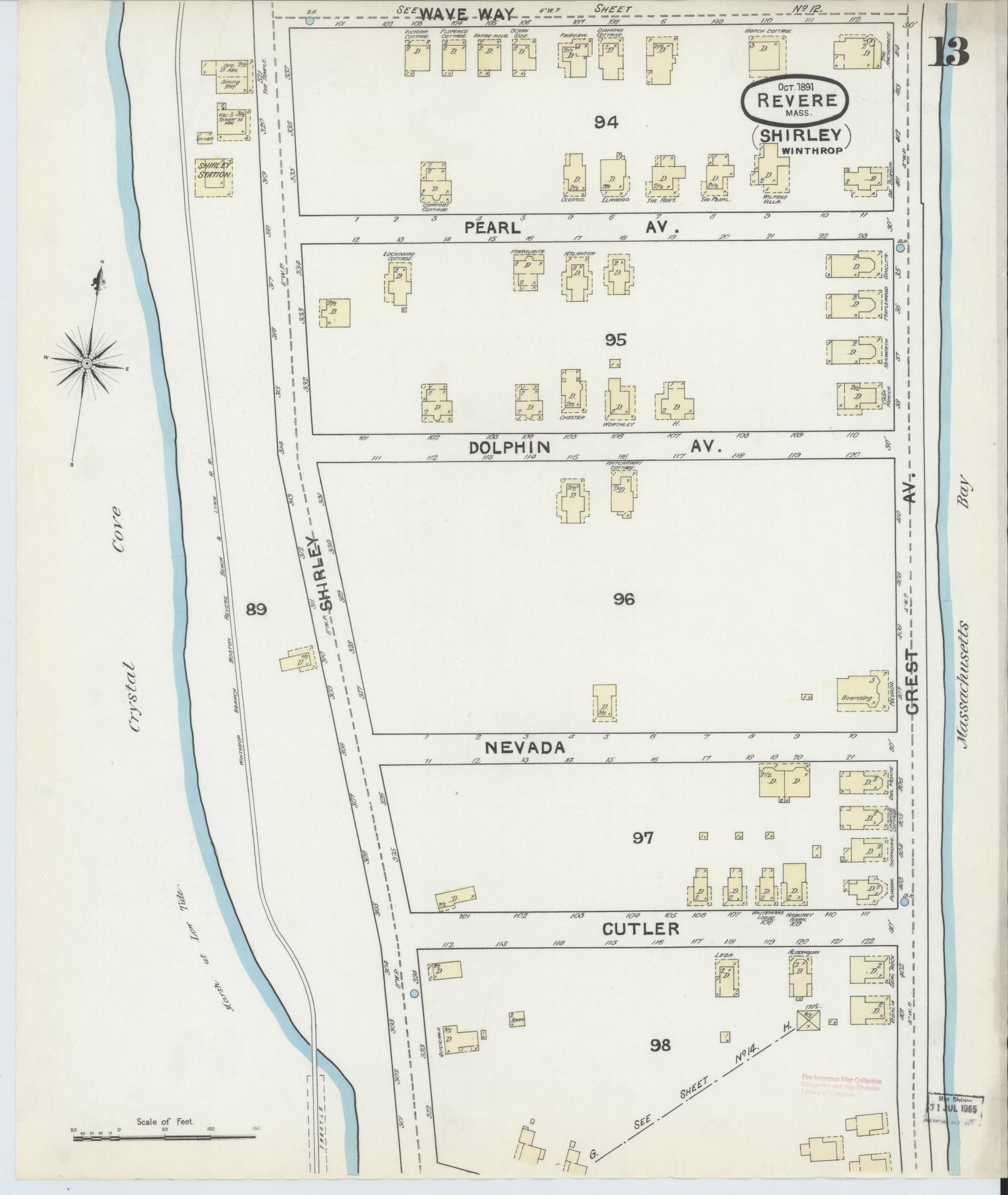 Sanborn Fire Insurance Map from Revere, Suffolk County, Massachusetts ...