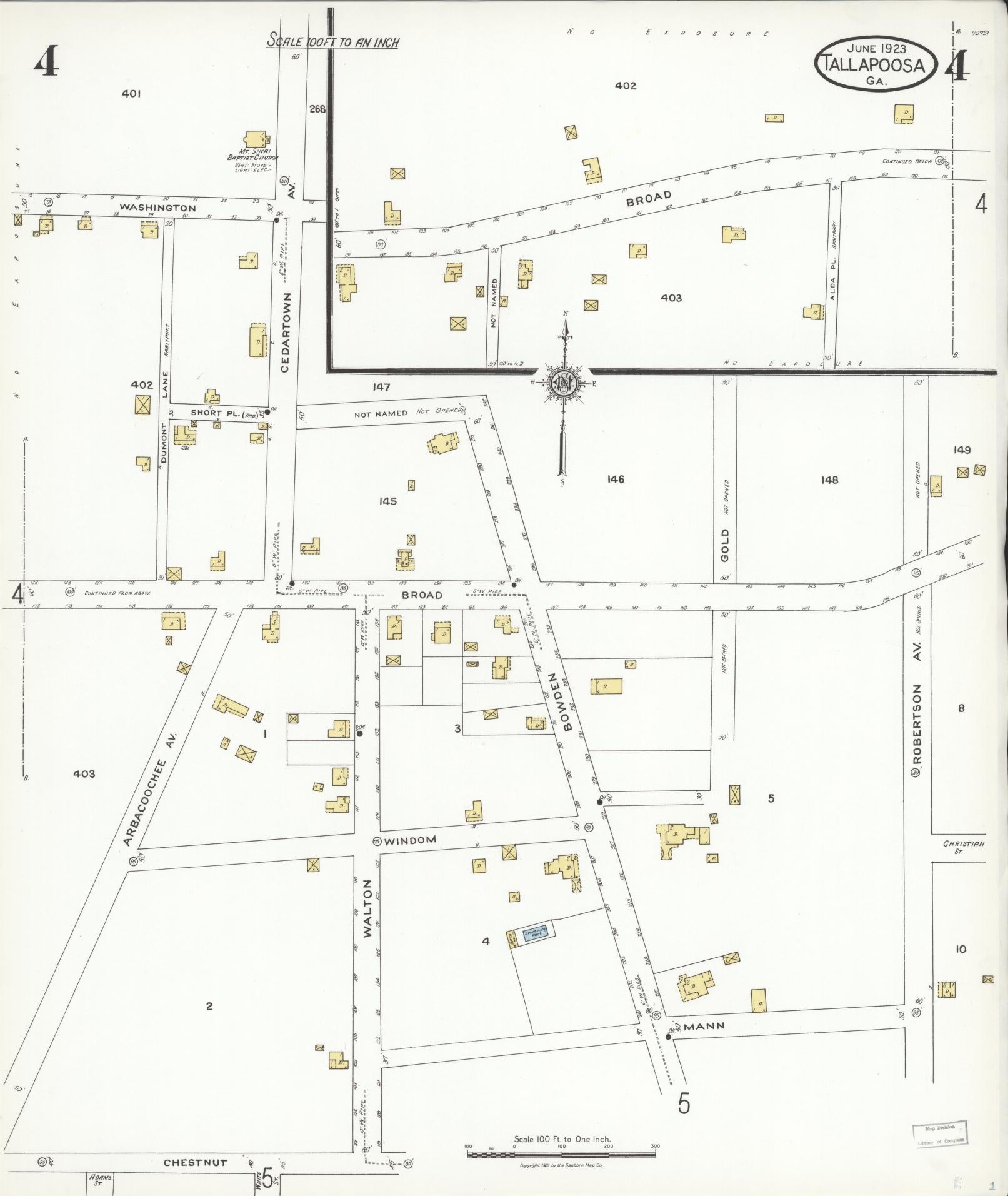 Sanborn Fire Insurance Map from Tallapoosa, Haralson County, Georgia ...