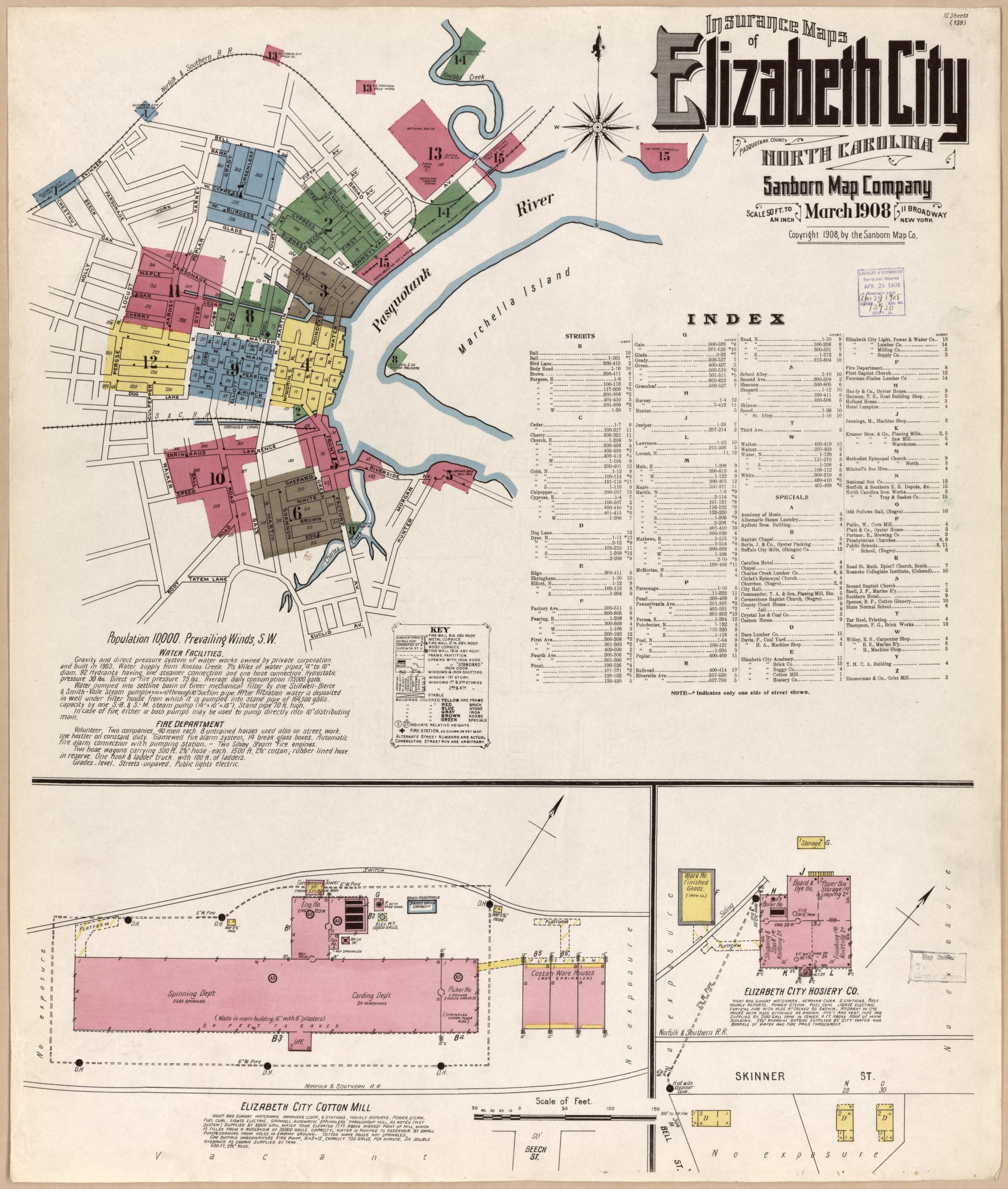 Sanborn Fire Insurance Map from Elizabeth City, Pasquotank County ...