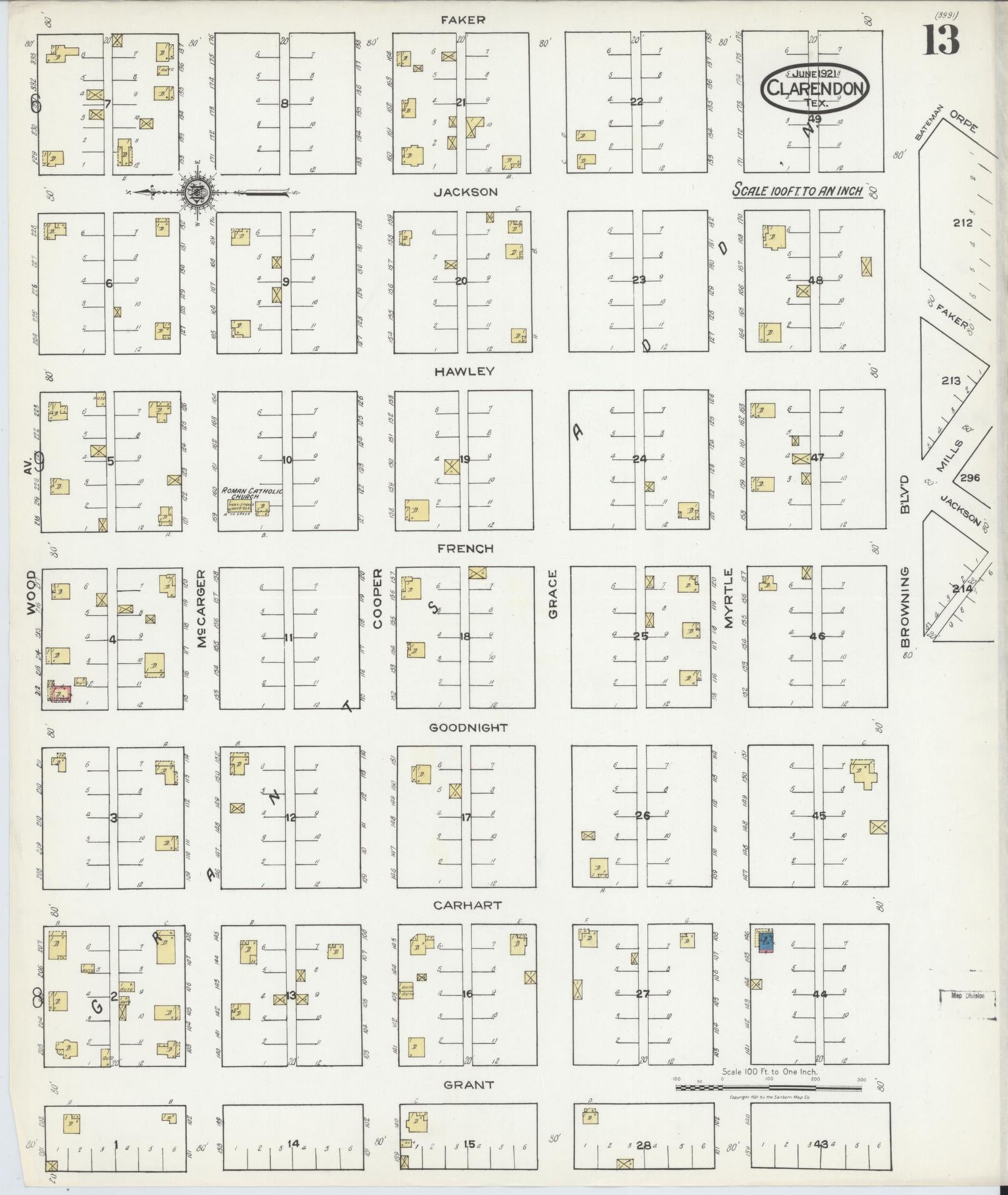Sanborn Fire Insurance Map from Clarendon, Donley County, Texas (1921 ...