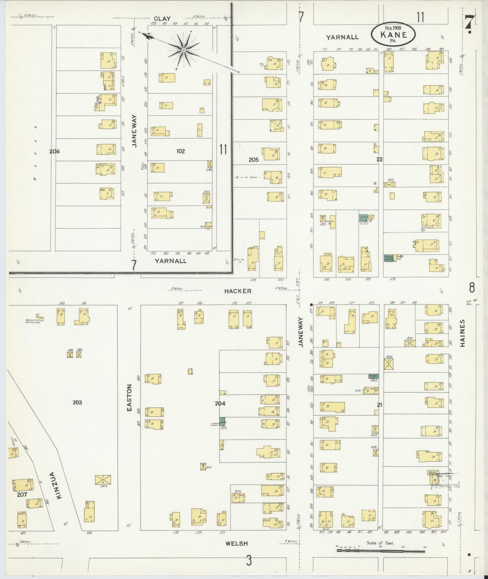 Sanborn Fire Insurance Map from Kane, McKean County, Pennsylvania (1909 ...