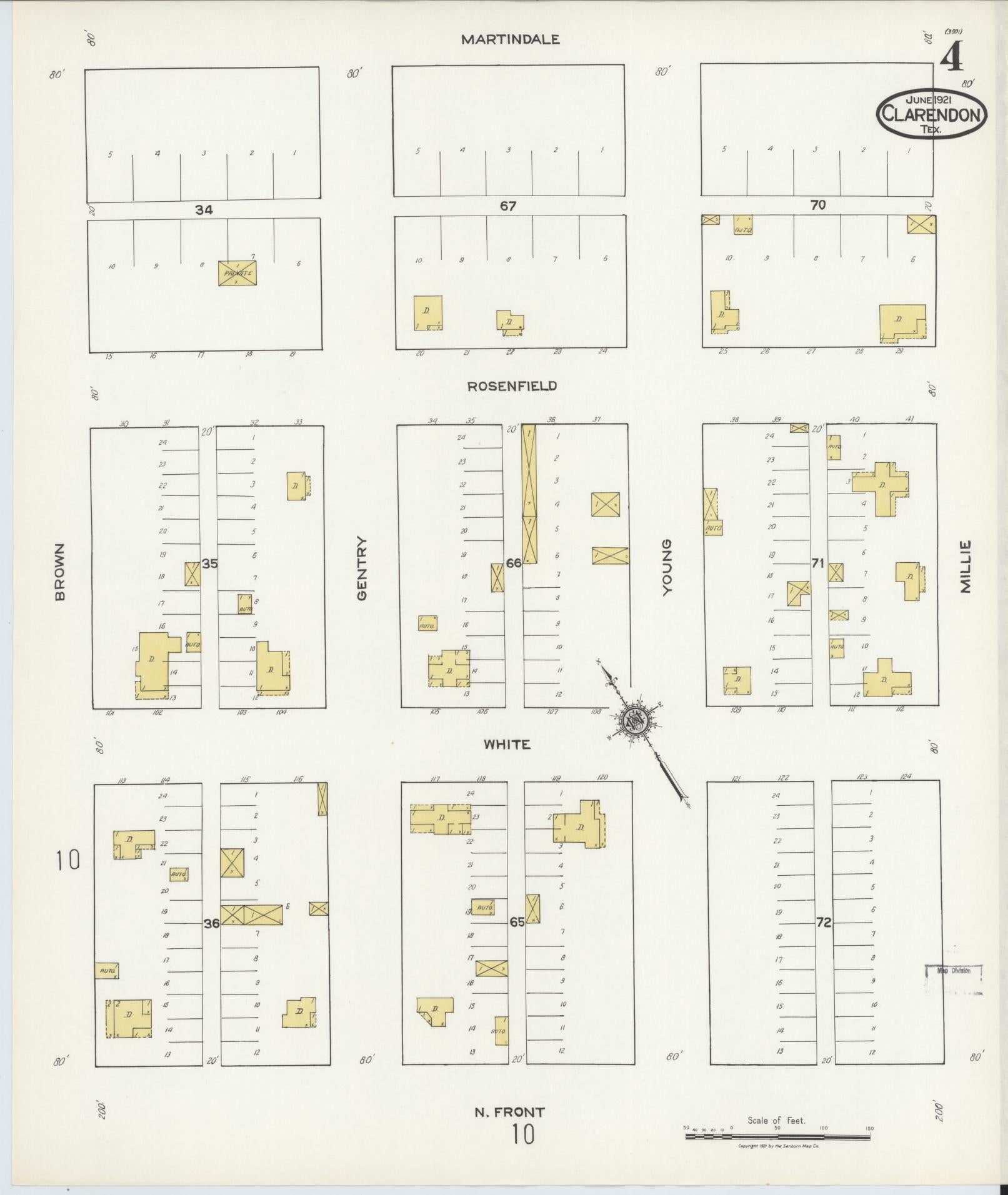 Sanborn Fire Insurance Map from Clarendon, Donley County, Texas (1921 ...
