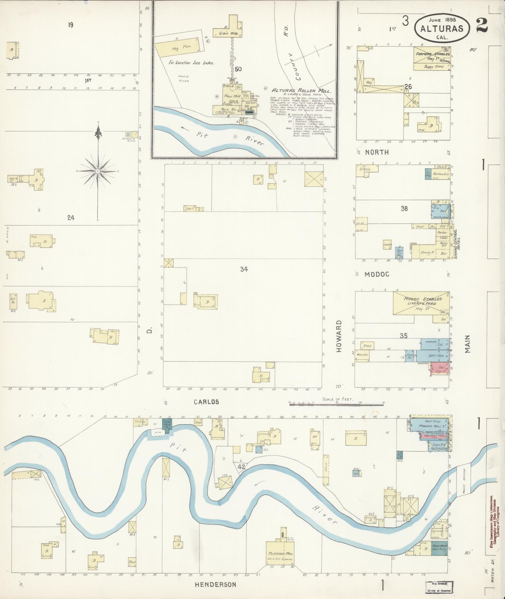 Sanborn Fire Insurance Map from Alturas, Modoc County, California (1898 ...
