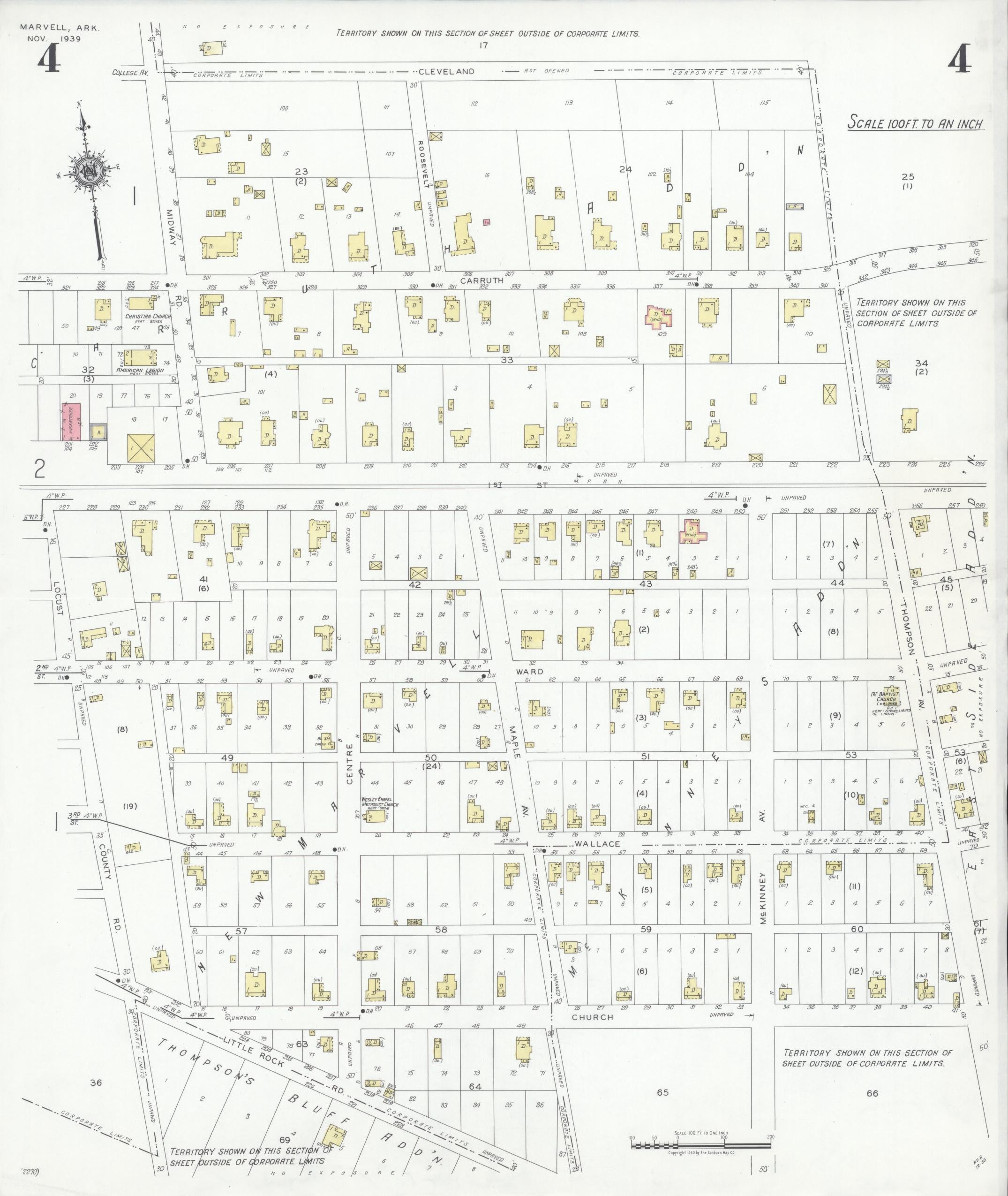 Sanborn Fire Insurance Map from Marvell, Phillips County, Arkansas ...