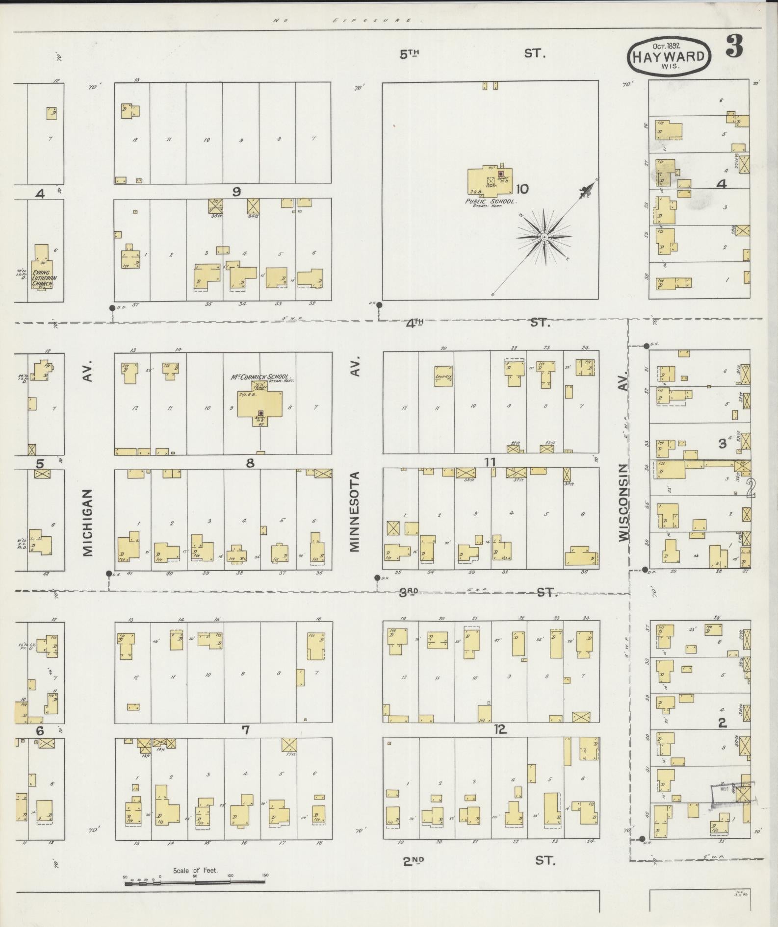 Sanborn Fire Insurance Map from Hayward, Sawyer County, Wisconsin (1892 ...