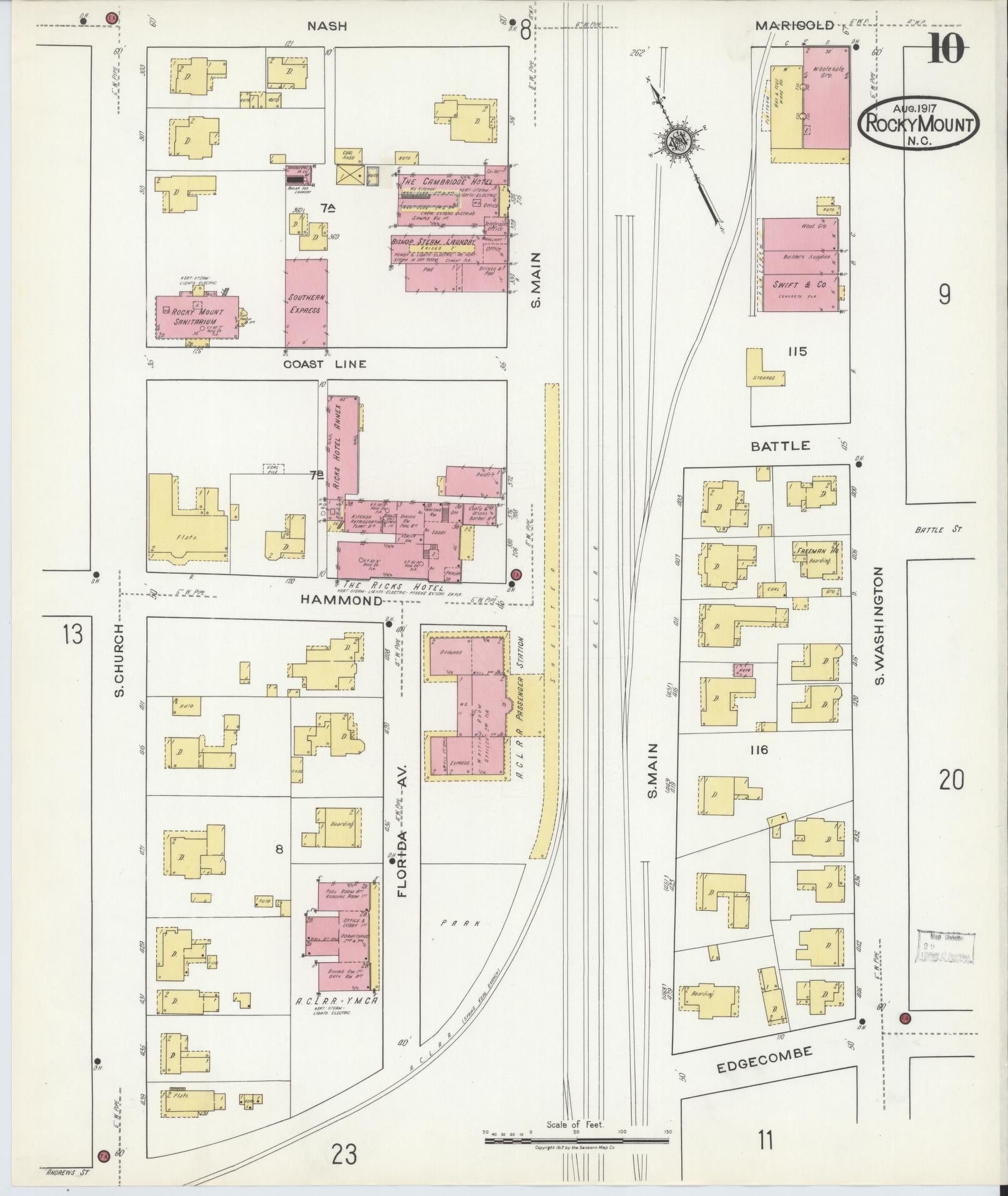 Sanborn Fire Insurance Map from Rocky Mount, Edgecombe And Nash ...