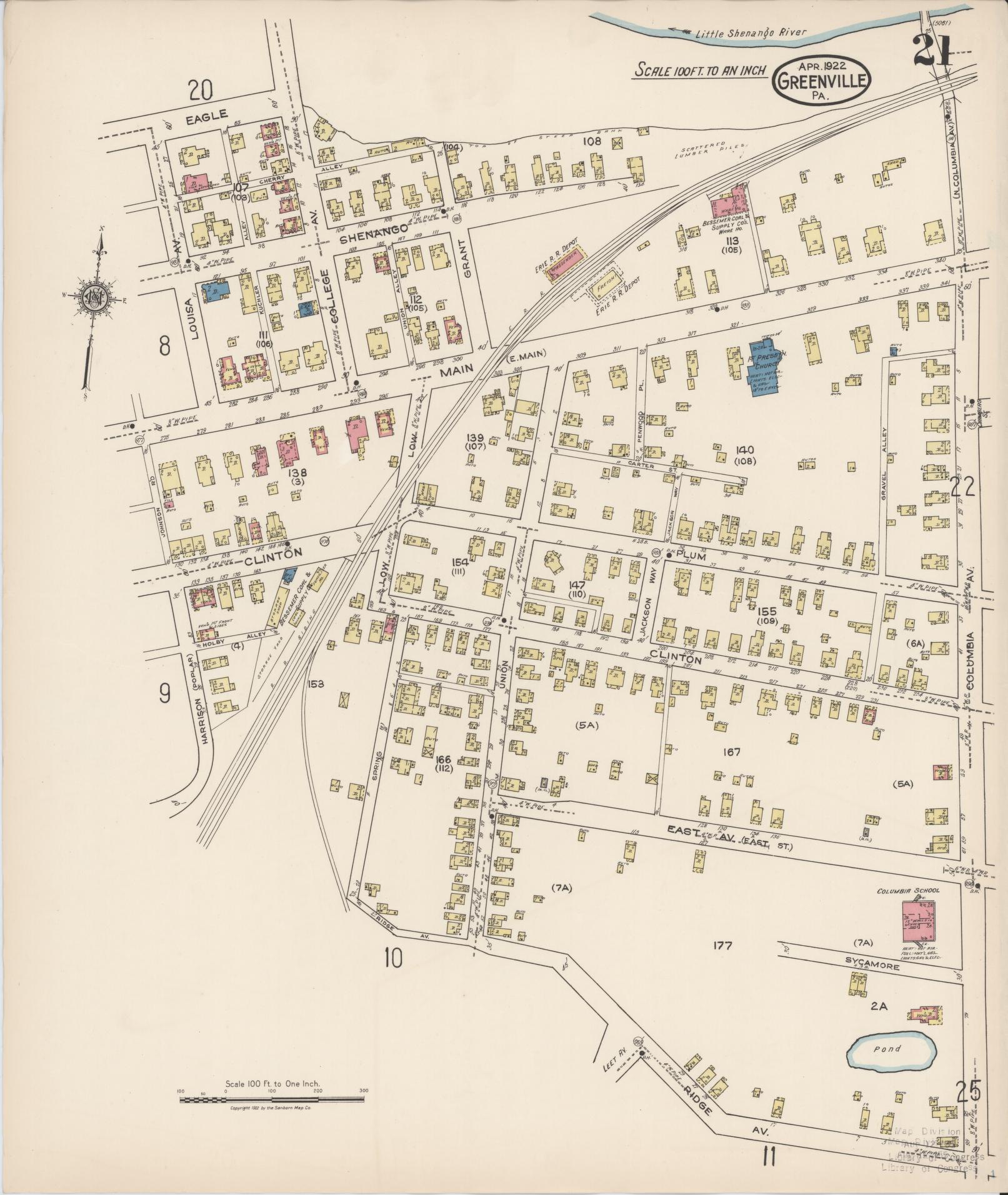Sanborn Fire Insurance Map from Greenville, Mercer County, Pennsylvania ...