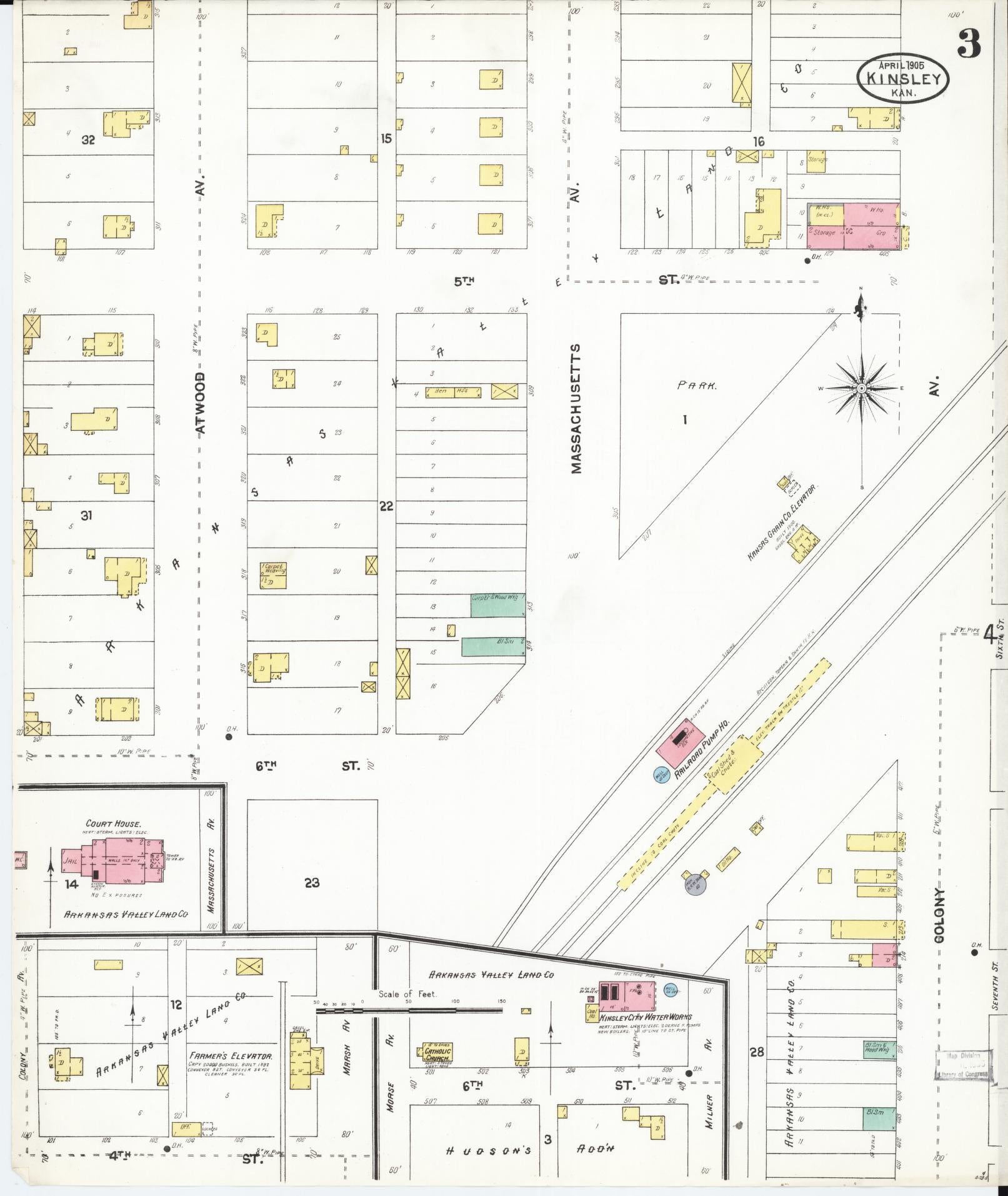 Sanborn Fire Insurance Map from Kinsley, Edwards County, Kansas (1905 ...
