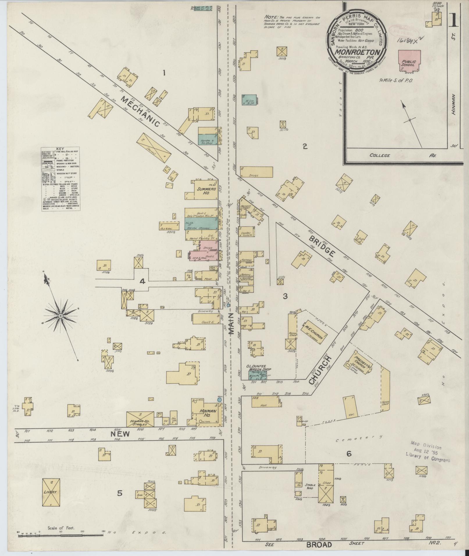 Sanborn Fire Insurance Map from Monroeton, Bradford County ...