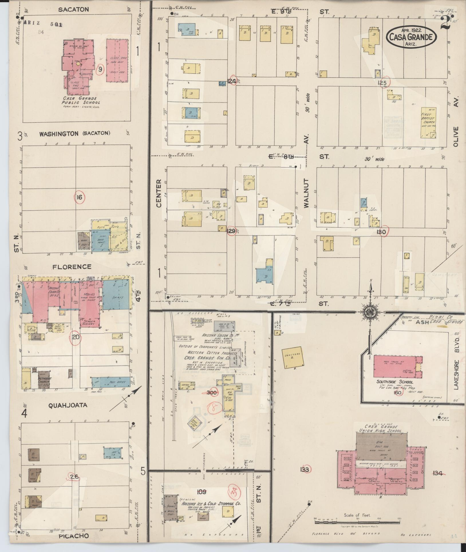 Sanborn Fire Insurance Map from Casa Grande, Pinal County, Arizona ...