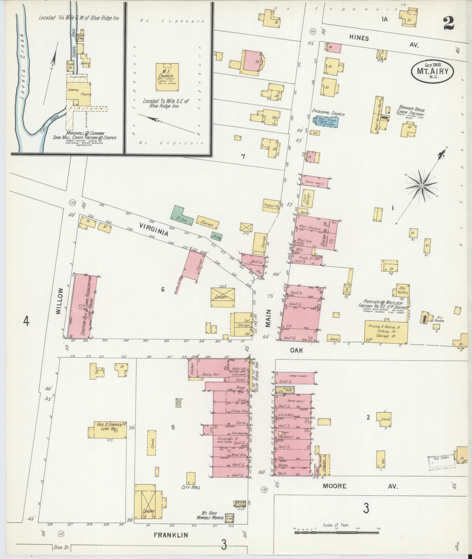 Sanborn Fire Insurance Map from Mount Airy, Surry County, North ...