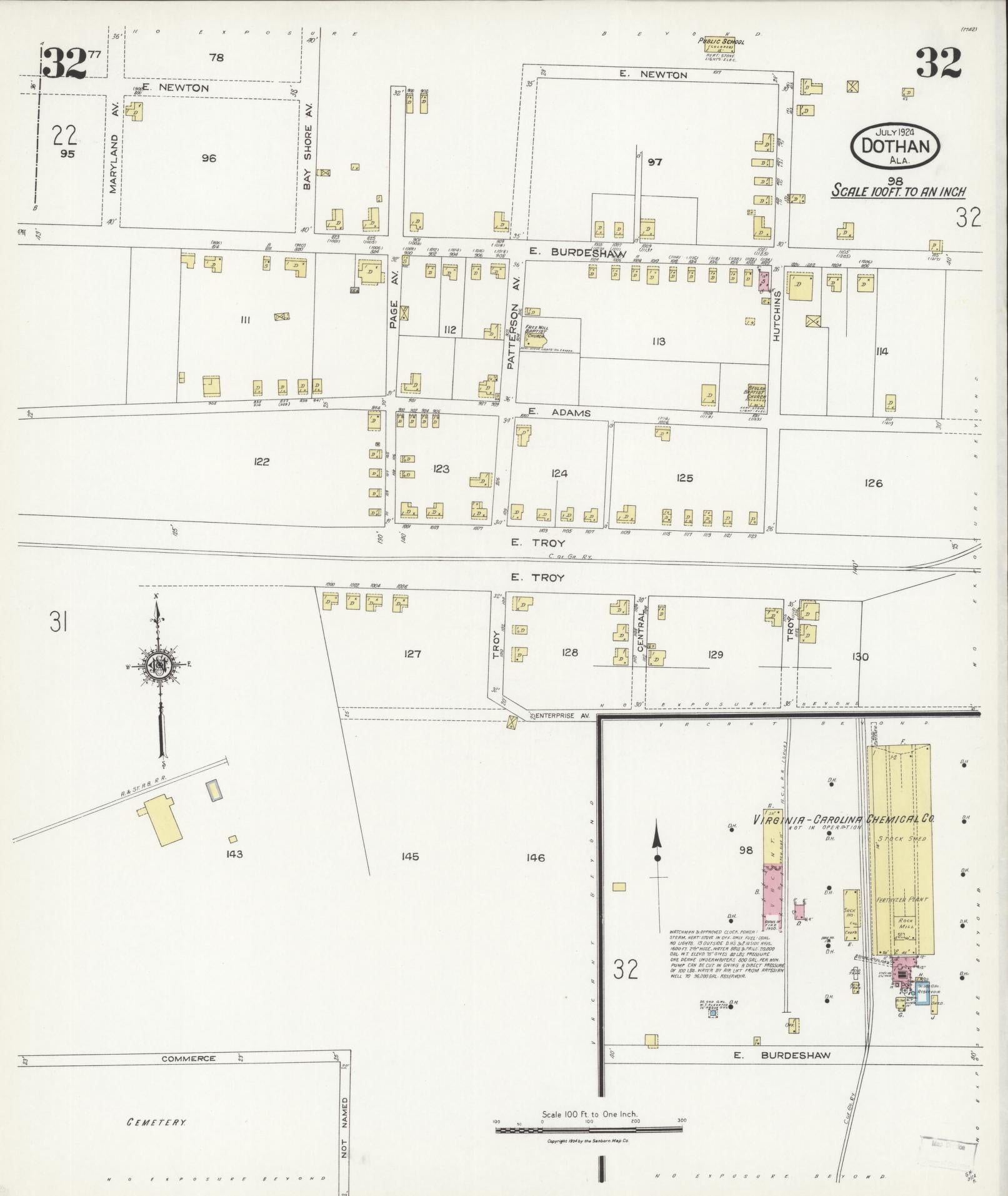 Sanborn Fire Insurance Map from Dothan, Houston County, Alabama (1924 ...