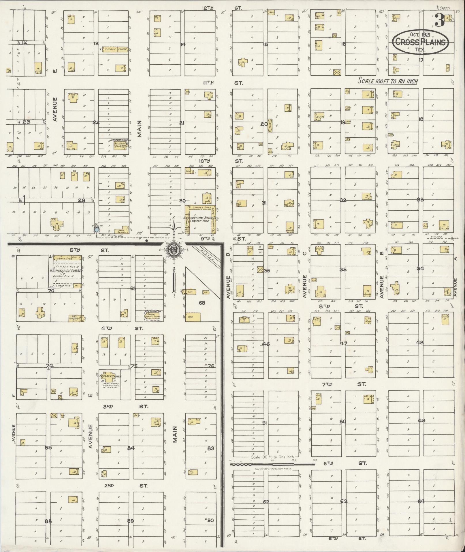 Sanborn Fire Insurance Map from Cross Plains, Callahan County, Texas ...