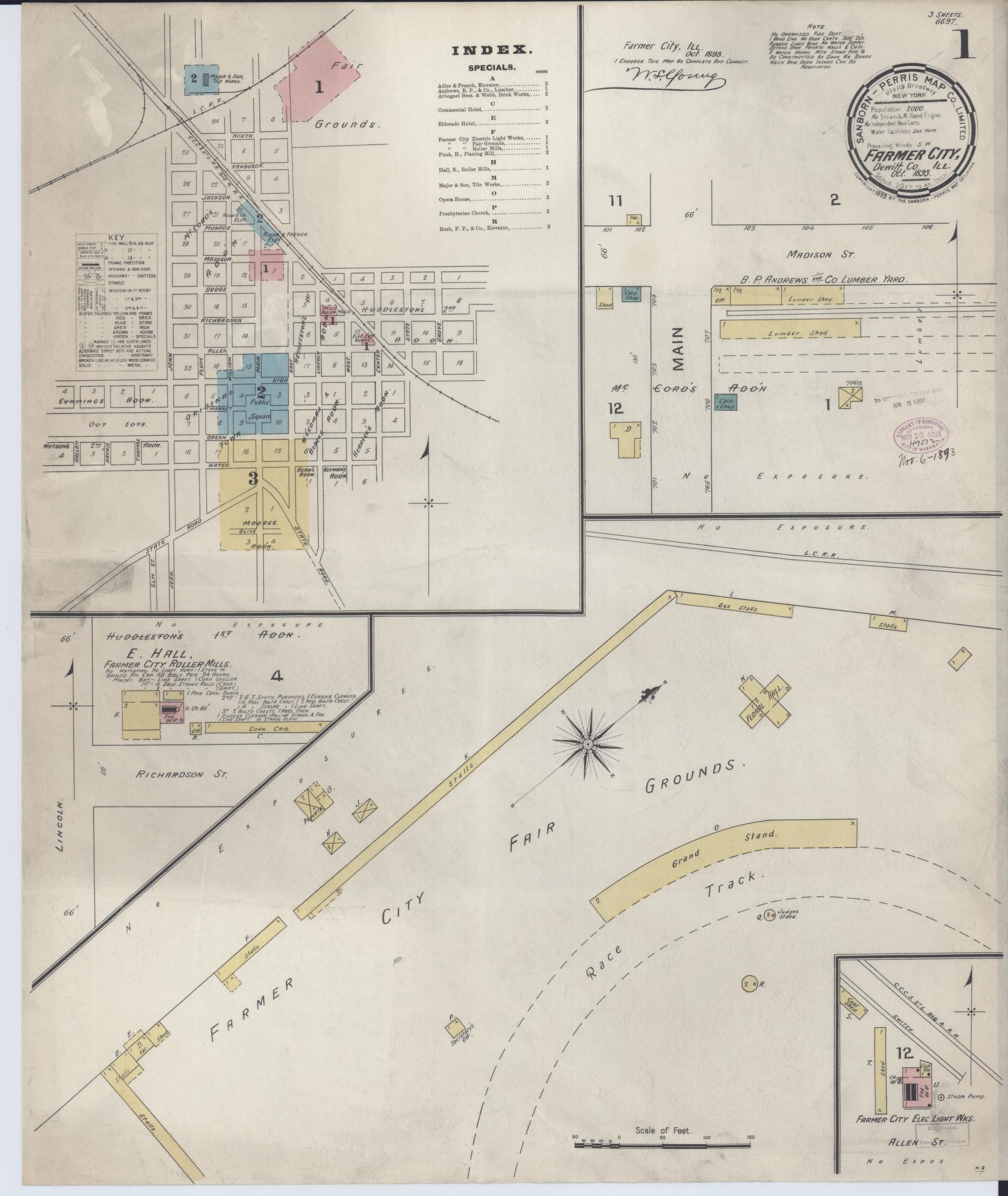 Sanborn Fire Insurance Map from Farmer City, De Witt County, Illinois ...