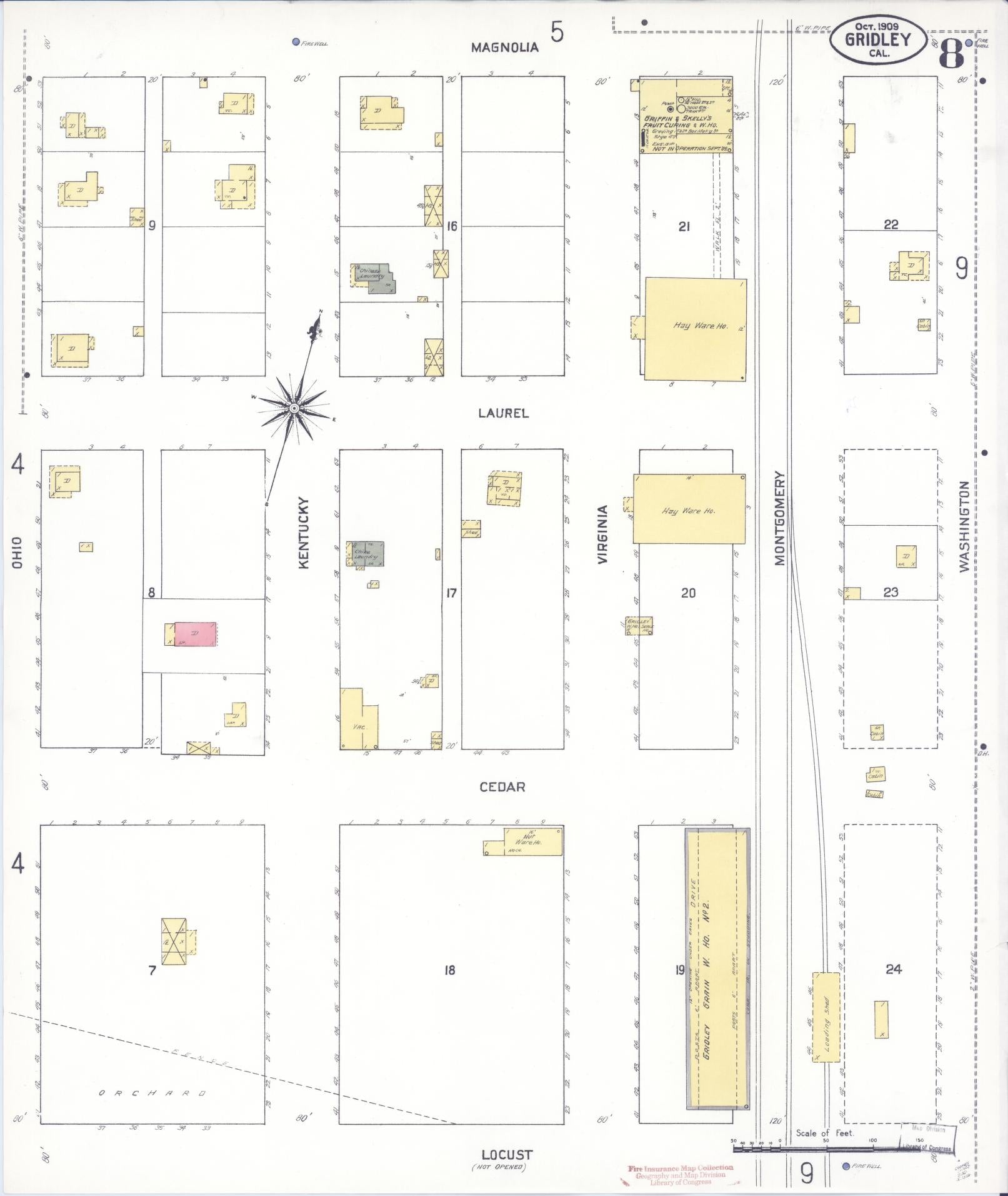 Sanborn Fire Insurance Map from Gridley, Butte County, California (1909 ...