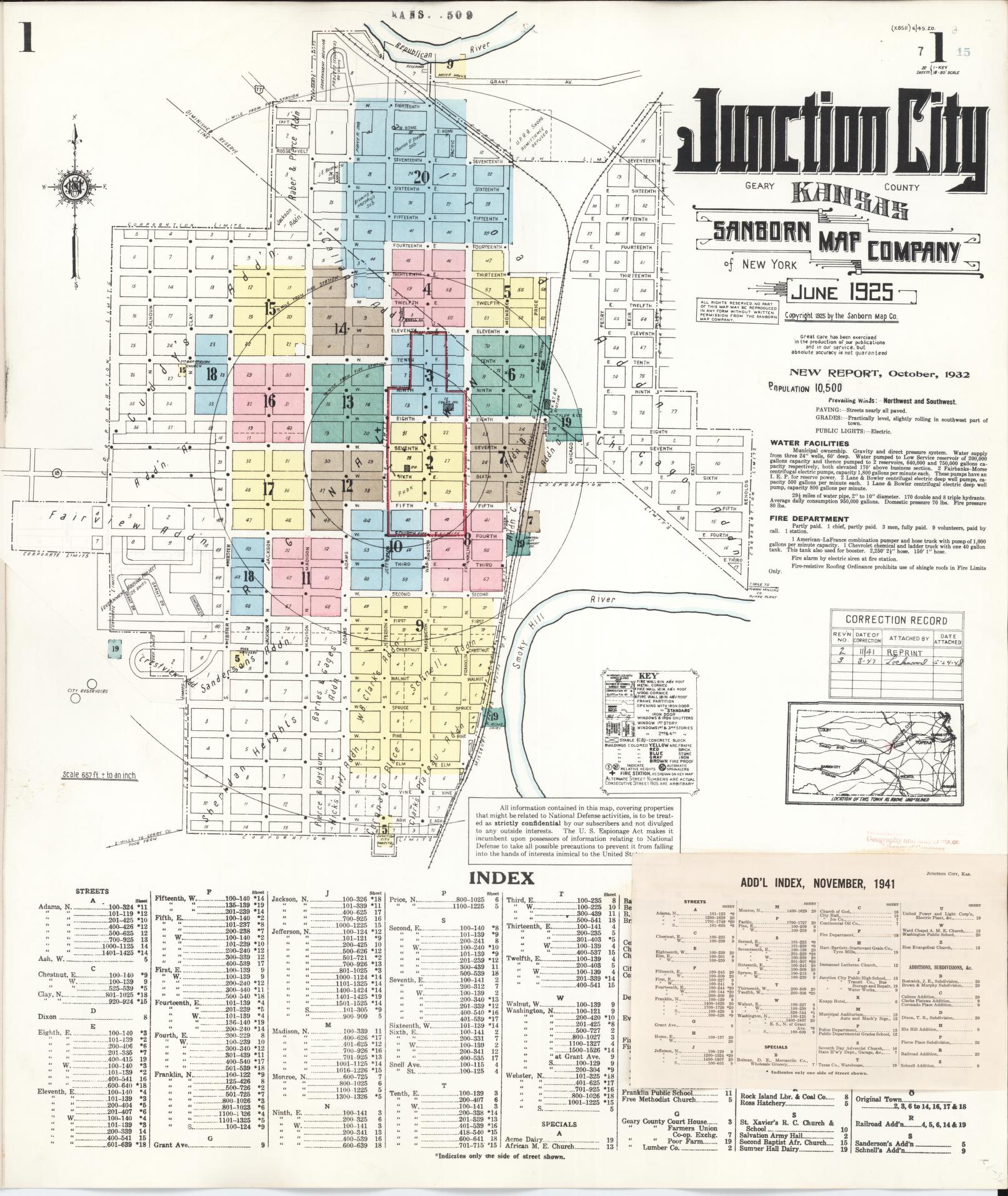 Sanborn Fire Insurance Map from Junction City, Geary County, Kansas ...