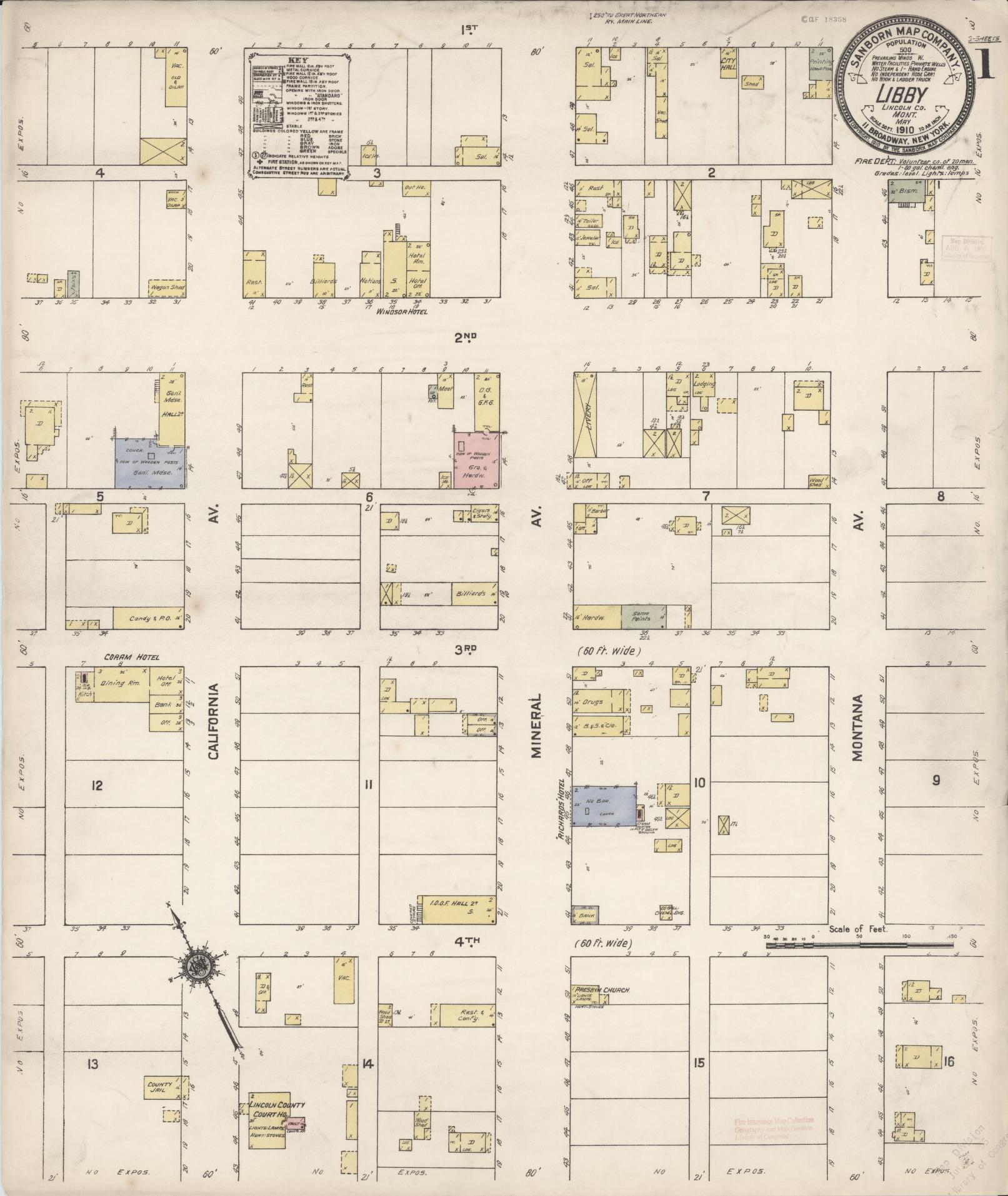 Sanborn Fire Insurance Map from Libby, Lincoln County, Montana (1910 ...